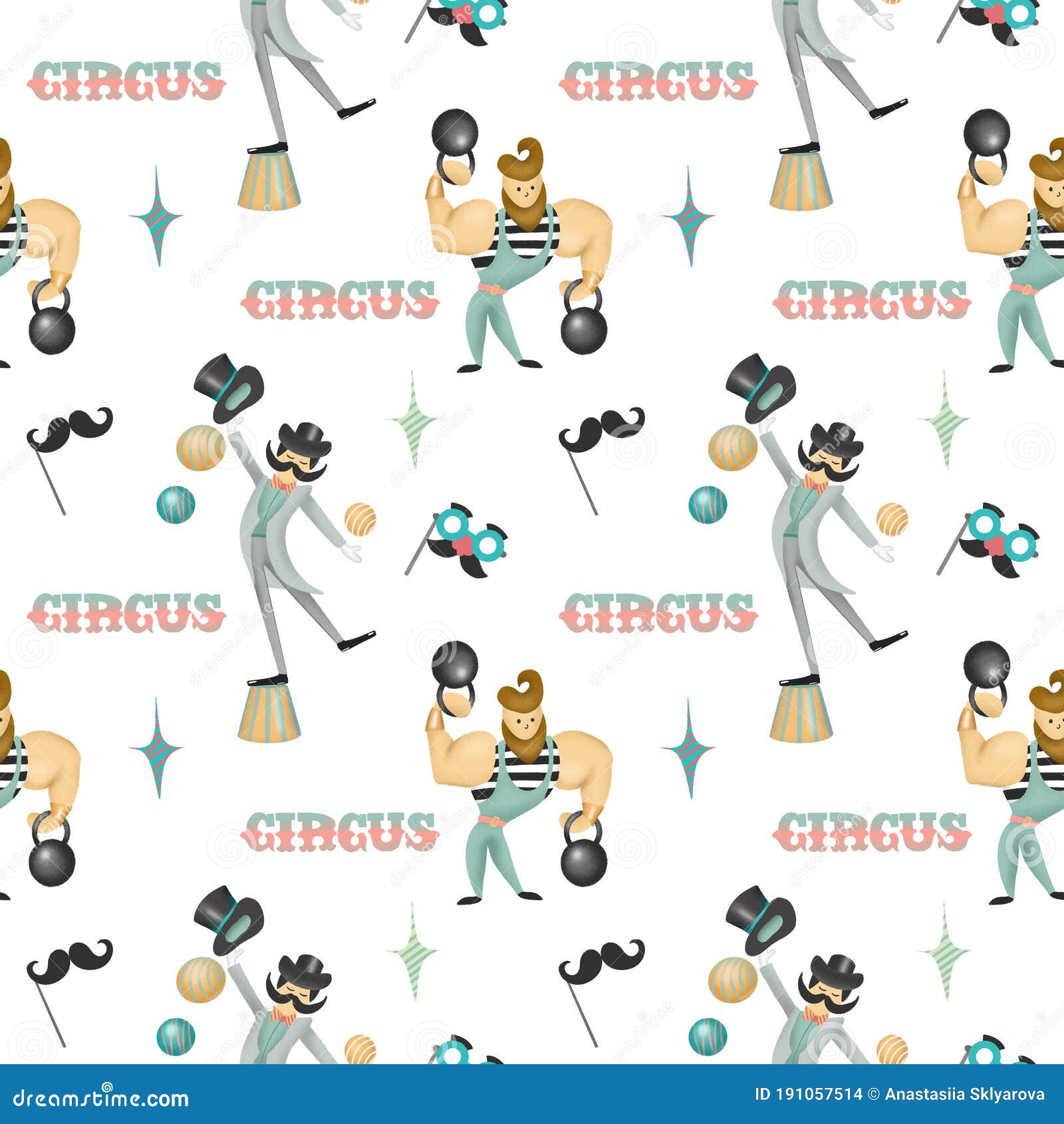 Circus Strongman With Dumbbell Pop Art Vector | CartoonDealer.com #95029761