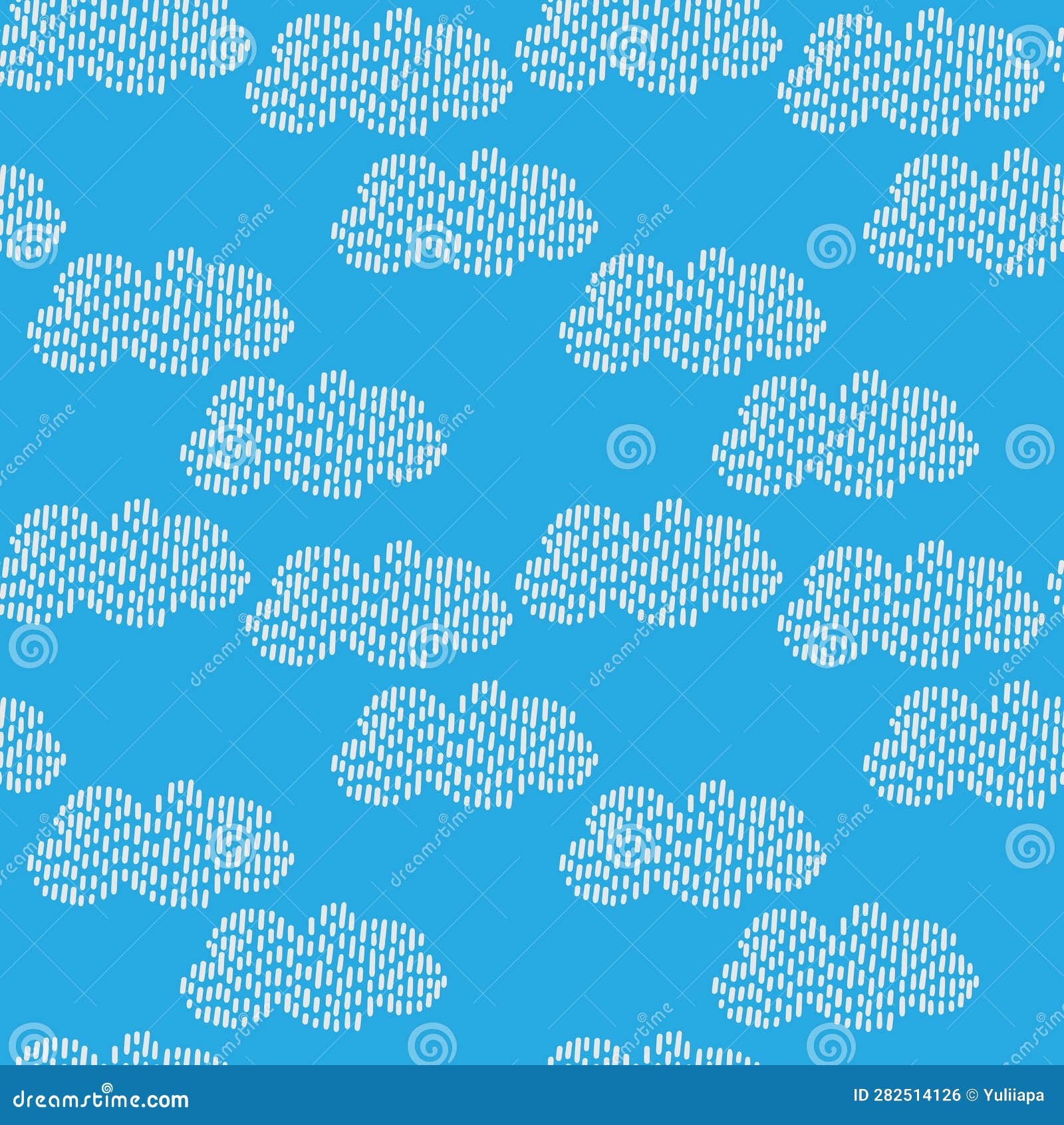 Seamless Pattern with Hand Drawn Clouds and Sky. Stitch, Knitted Effect ...