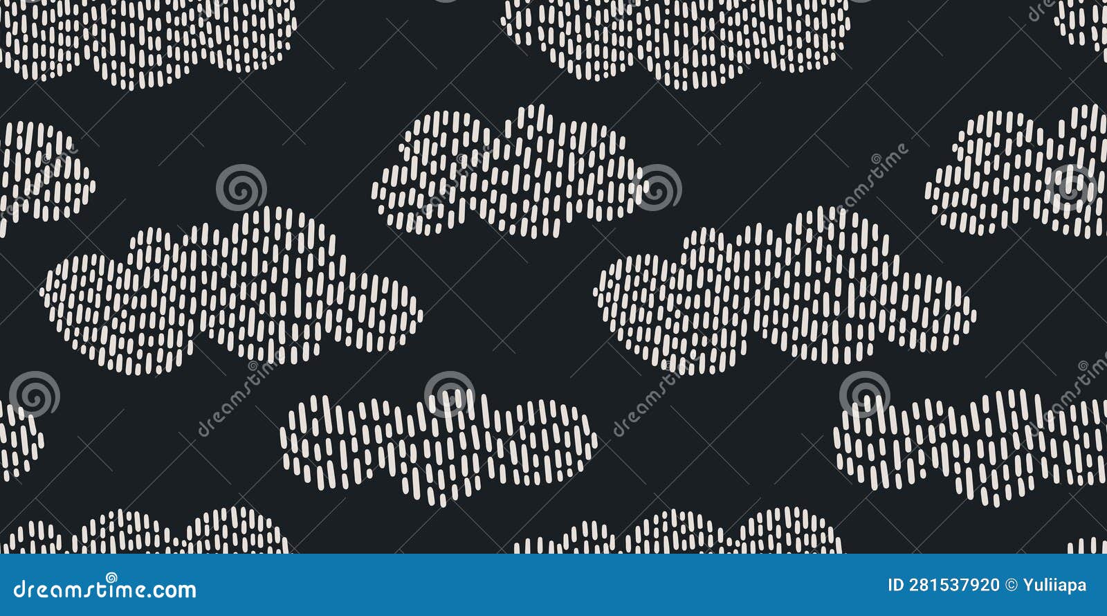 Seamless Pattern with Hand Drawn Clouds and Sky. Stitch, Knitted Effect ...