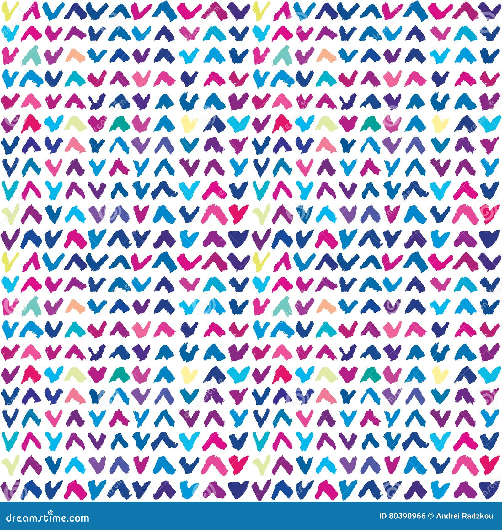 Seamless Pattern with Hand Drawn Colorful Checkmarks Stock Vector ...