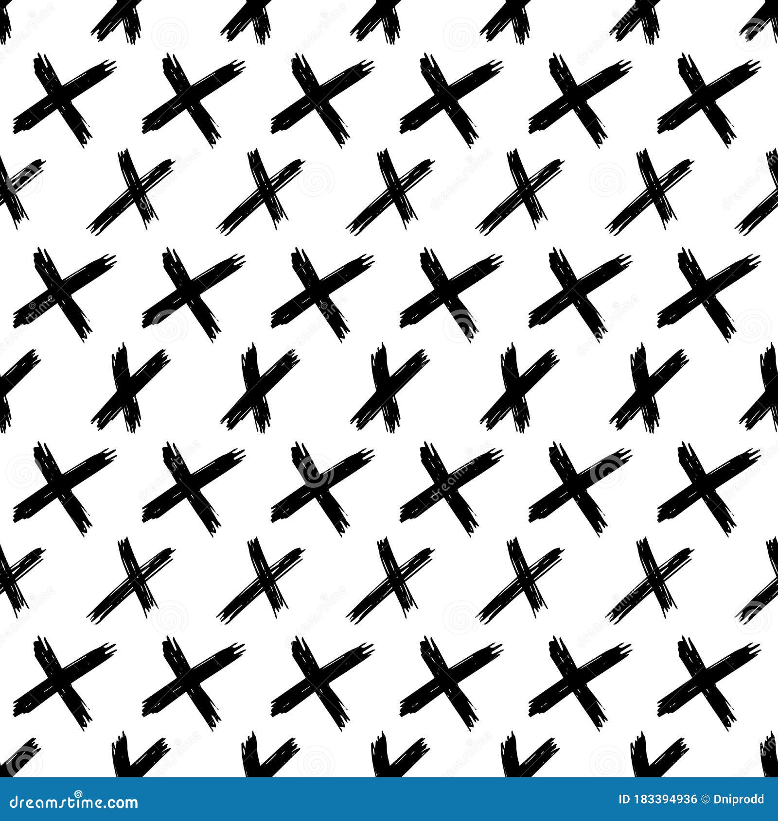 Seamless Pattern with Hand Drawn Cross Symbols Stock Vector ...