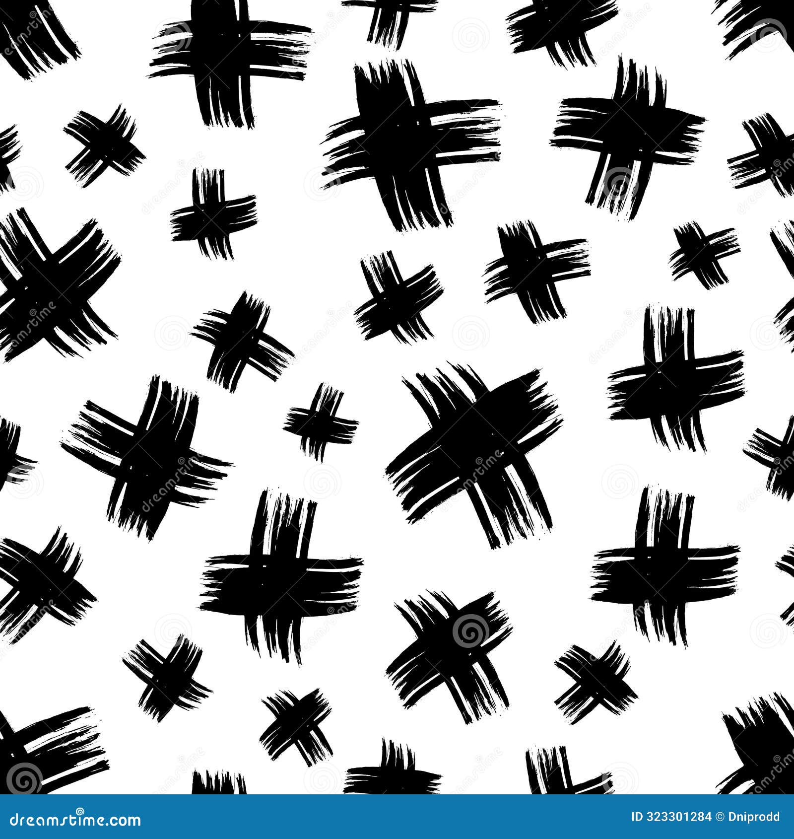 Seamless Pattern with Hand Drawn Cross Symbols Stock Vector ...