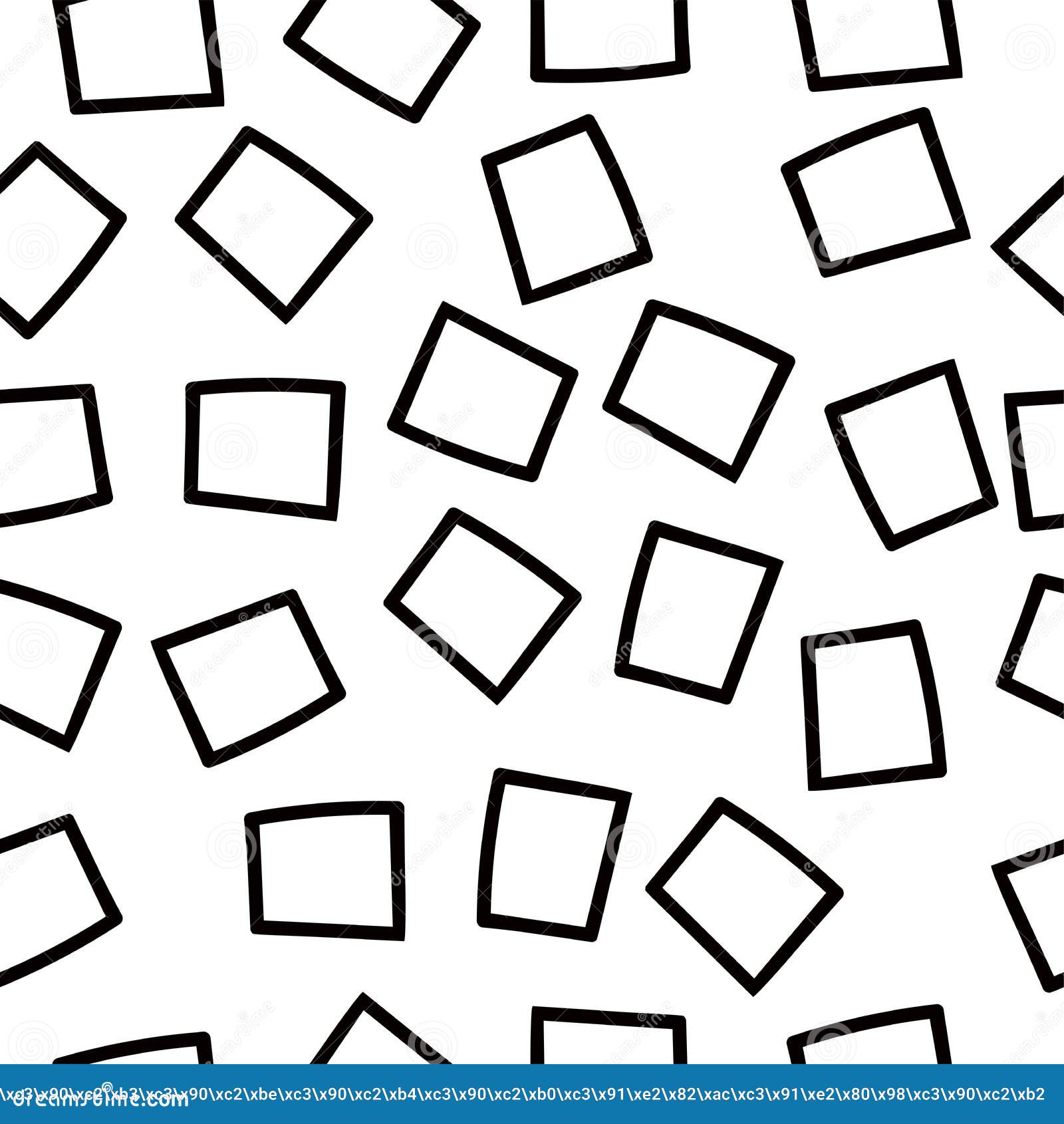 Seamless Pattern Hand Drawn Doodle Rectangle Frame.Vector Illustration ...