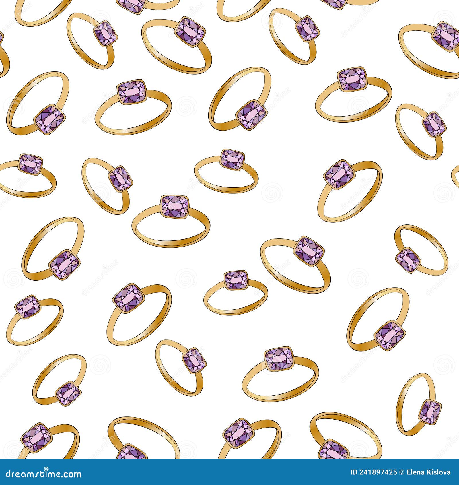 Seamless Pattern with Hand Drawn Doodle Ring, Vector Illustration Stock ...