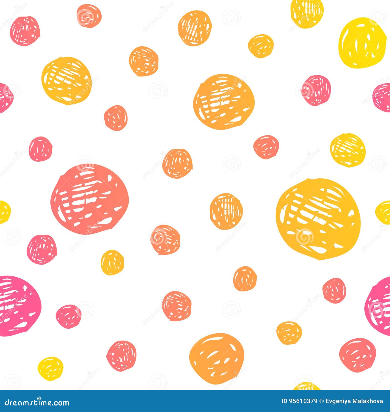 Seamless Pattern with Hand Drawn Dots Stock Illustration - Illustration ...