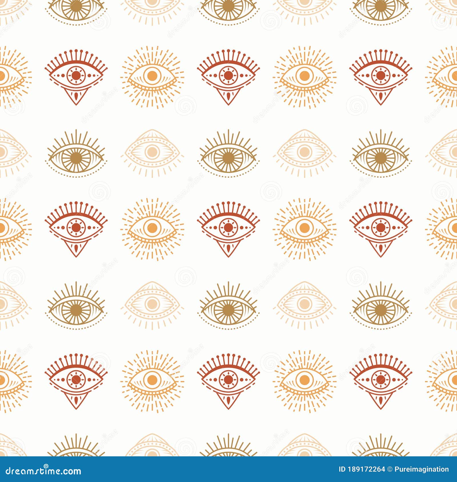 Seamless Pattern with Hand Drawn Eye, Vector Stock Vector ...