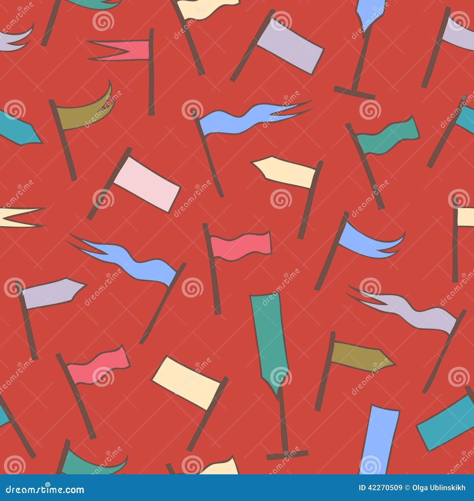 Seamless Pattern with Hand Drawn Flags. Background Texture with ...
