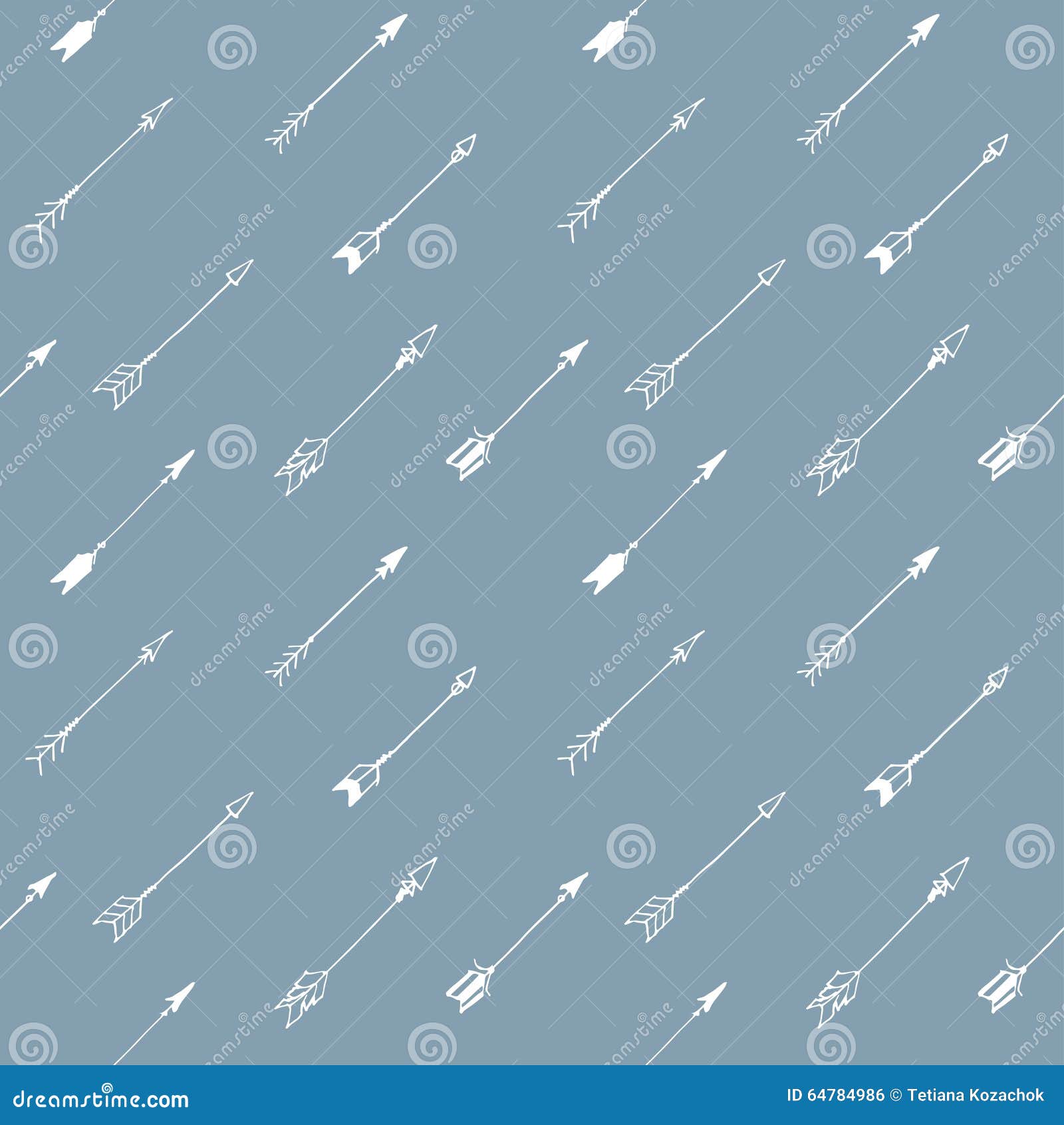 Seamless Pattern with Hand Drawn Flying Arrows Stock Vector ...