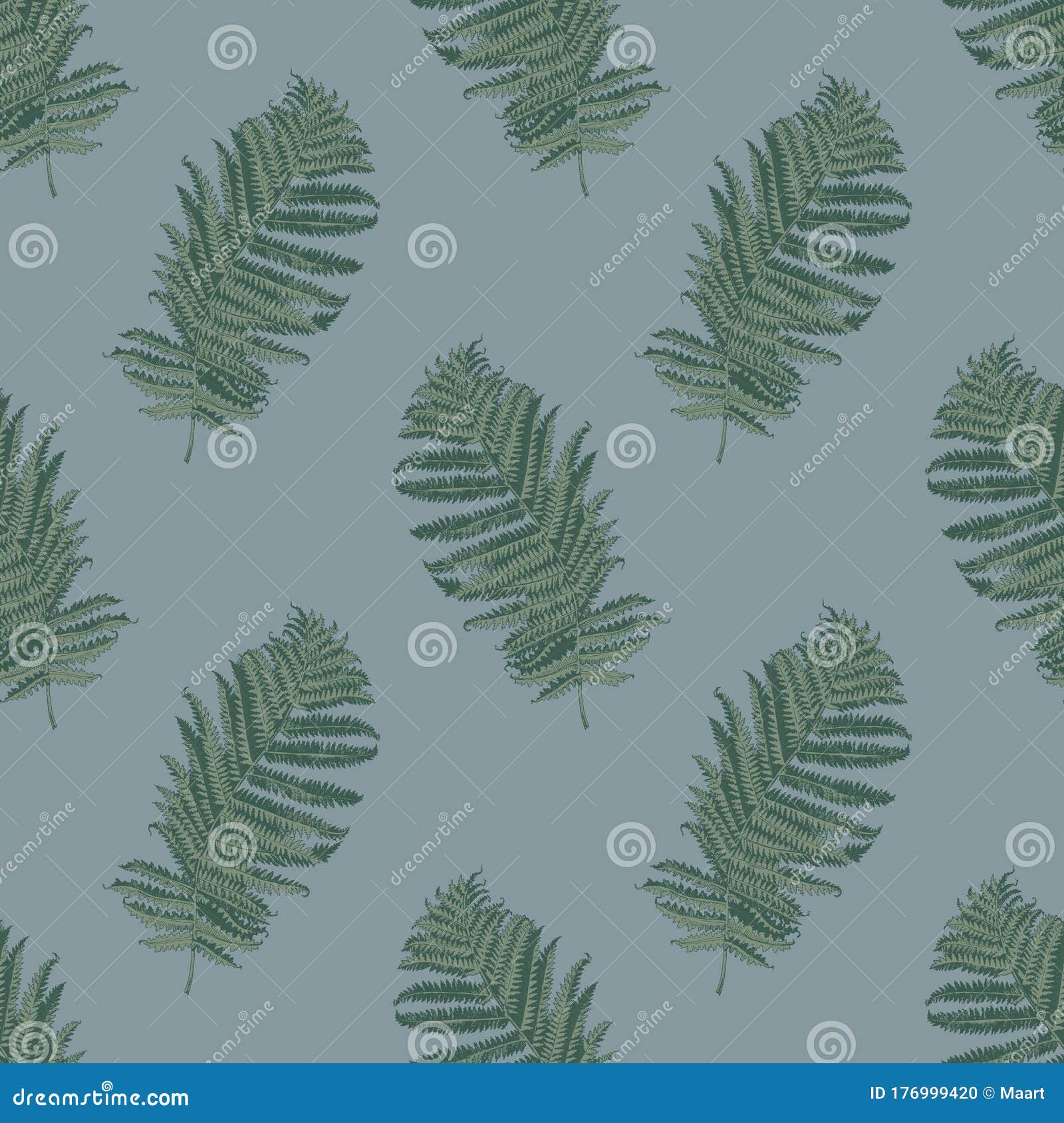Seamless Pattern with Hand Drawn Forest Fern Branches Stock Vector ...
