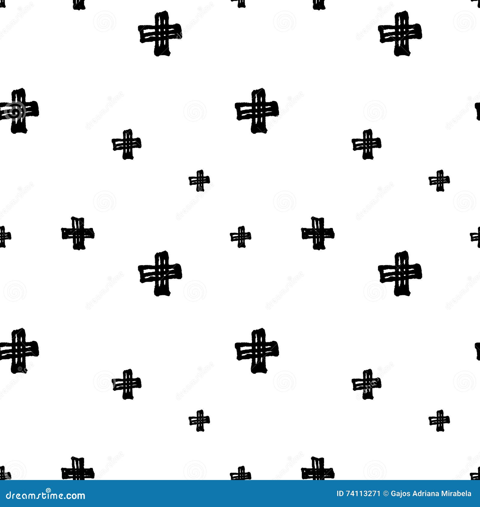 Seamless Pattern with Hand Drawn Ink Crosses. Stock Illustration ...