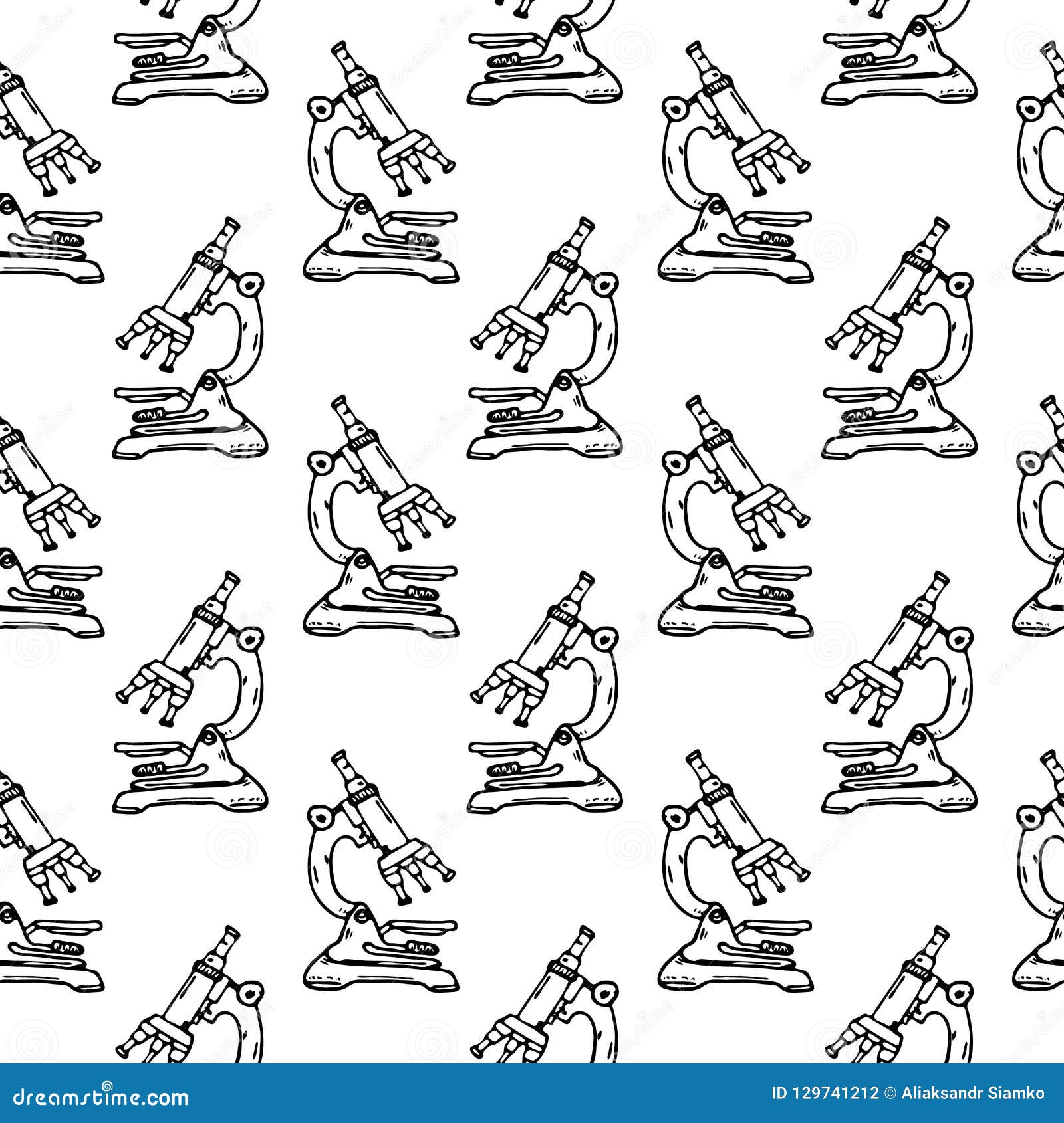 A Microscope. Doodle Style. An Optical Device. A Symbol Of Science ...