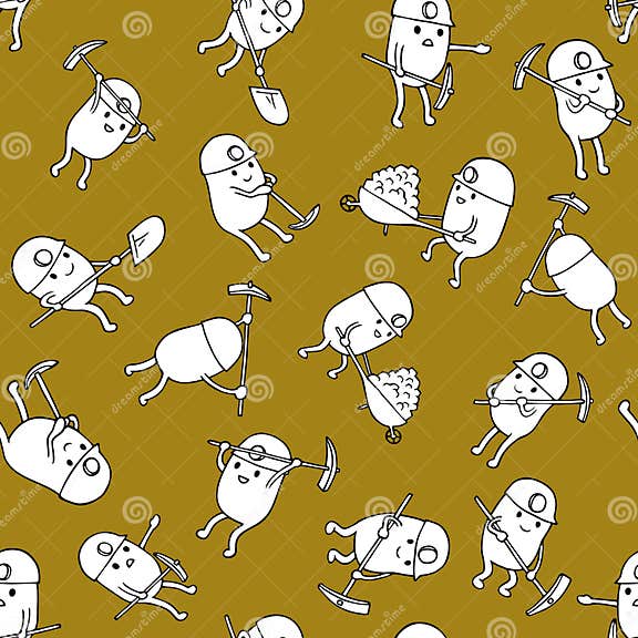Miners Seamless Pattern stock vector. Illustration of pack - 159932138