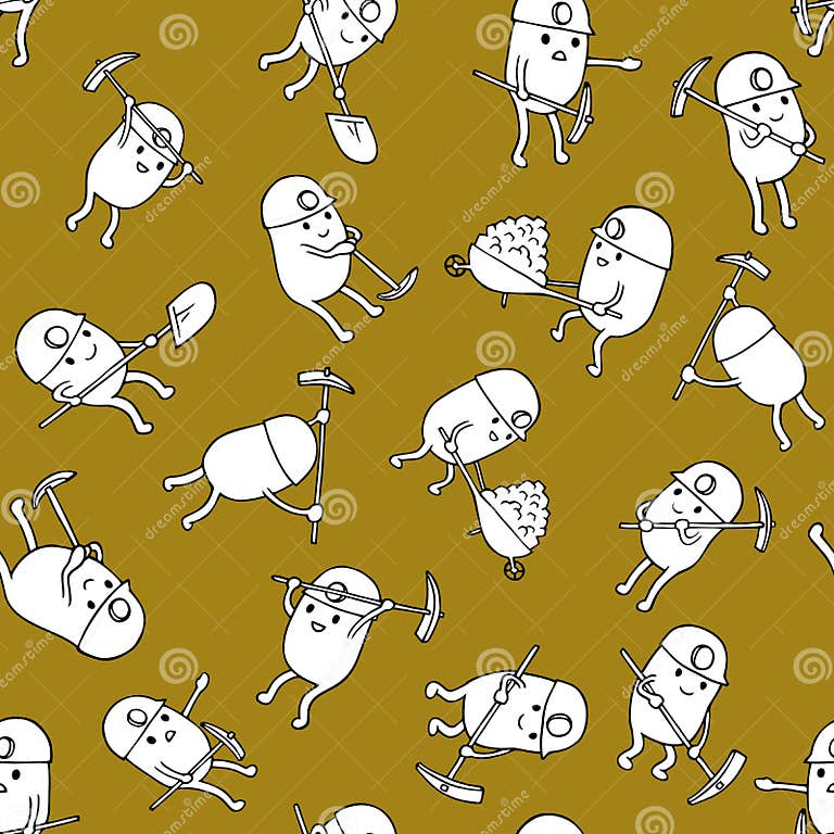 Miners Seamless Pattern stock vector. Illustration of pack - 159932138