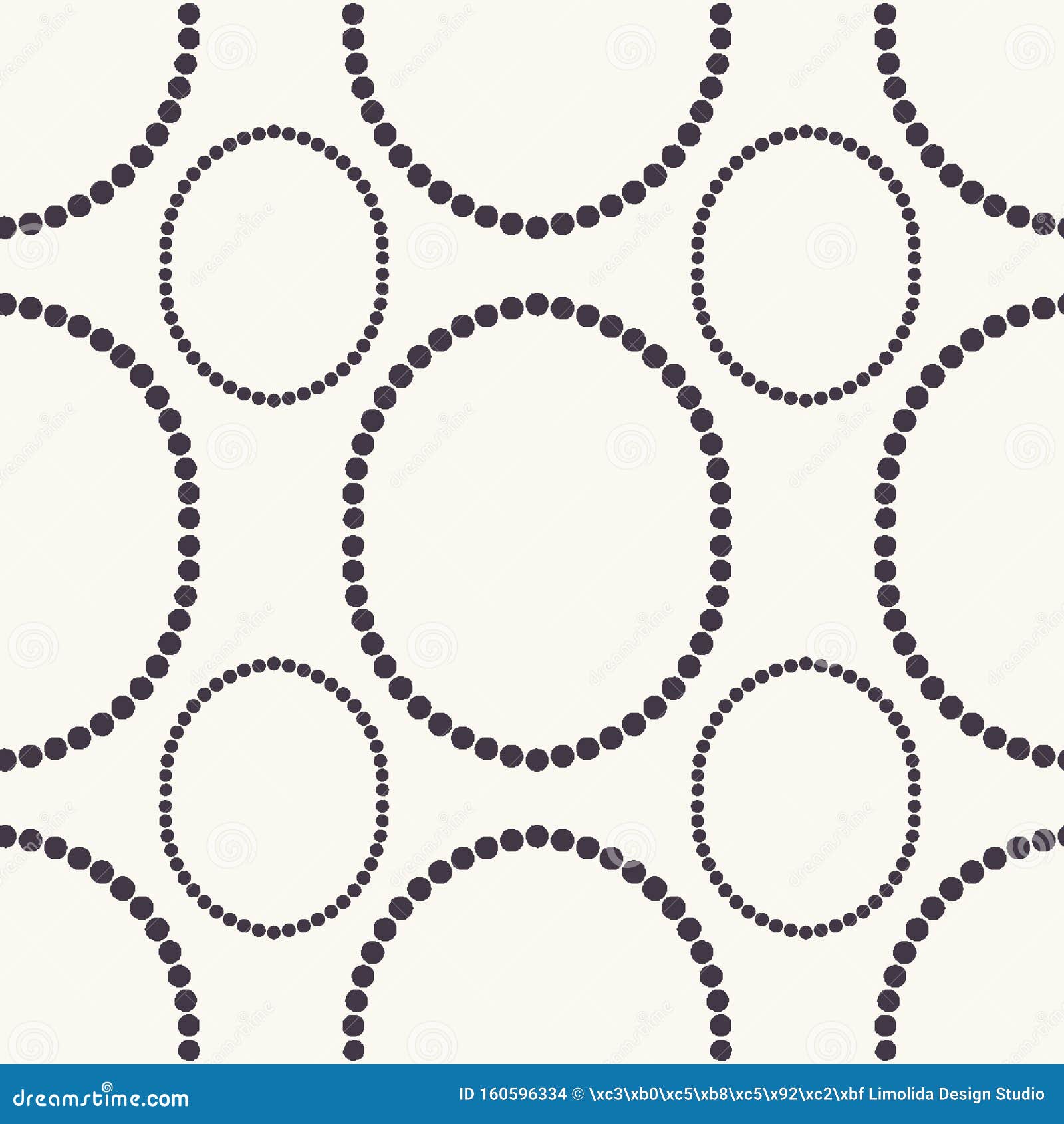 Seamless Pattern. Hand Drawn Polka Dot Background. Monochrome Dotty ...