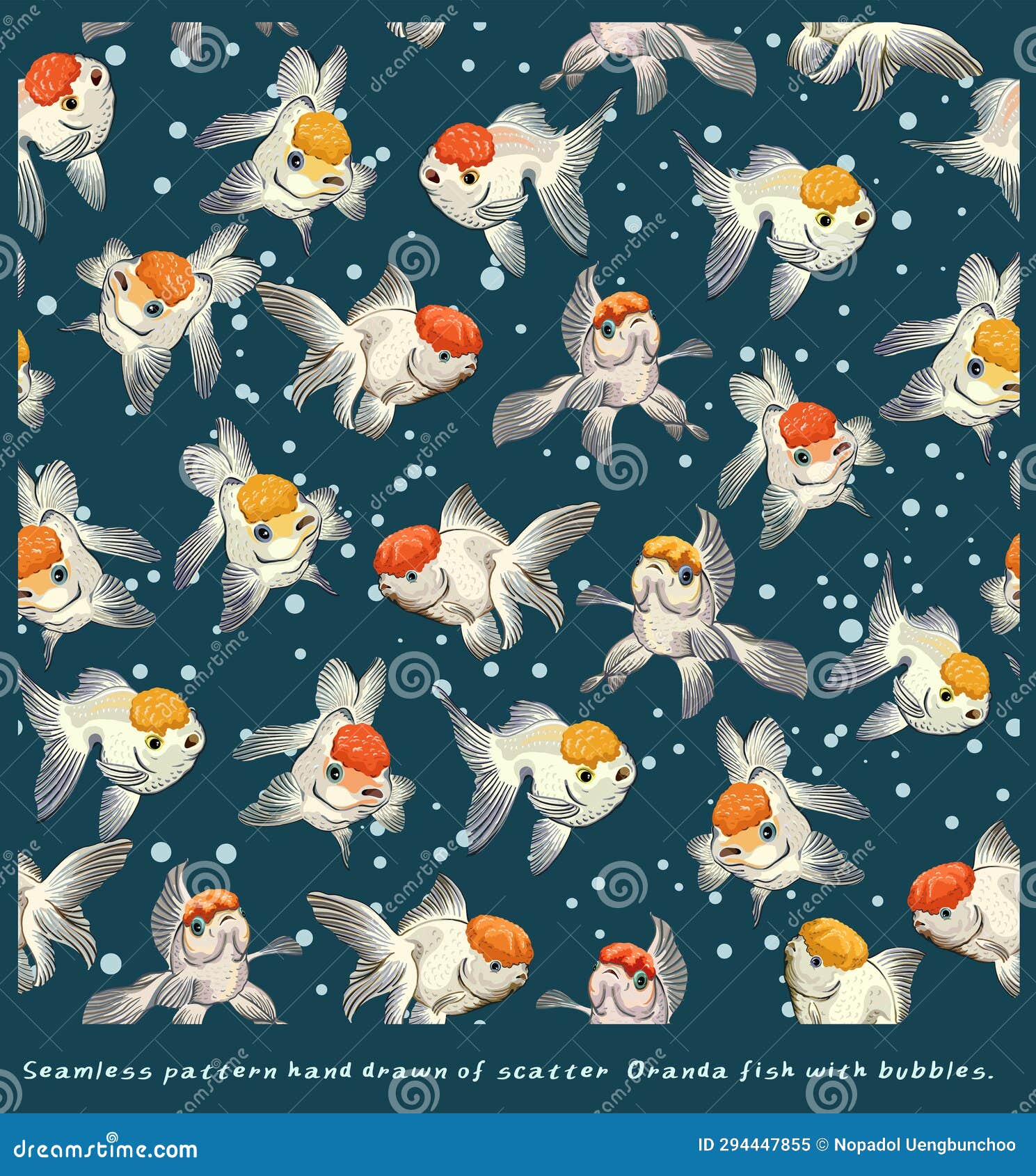 Cartoon Oranda Goldfish On A White Background Vector Illustration ...