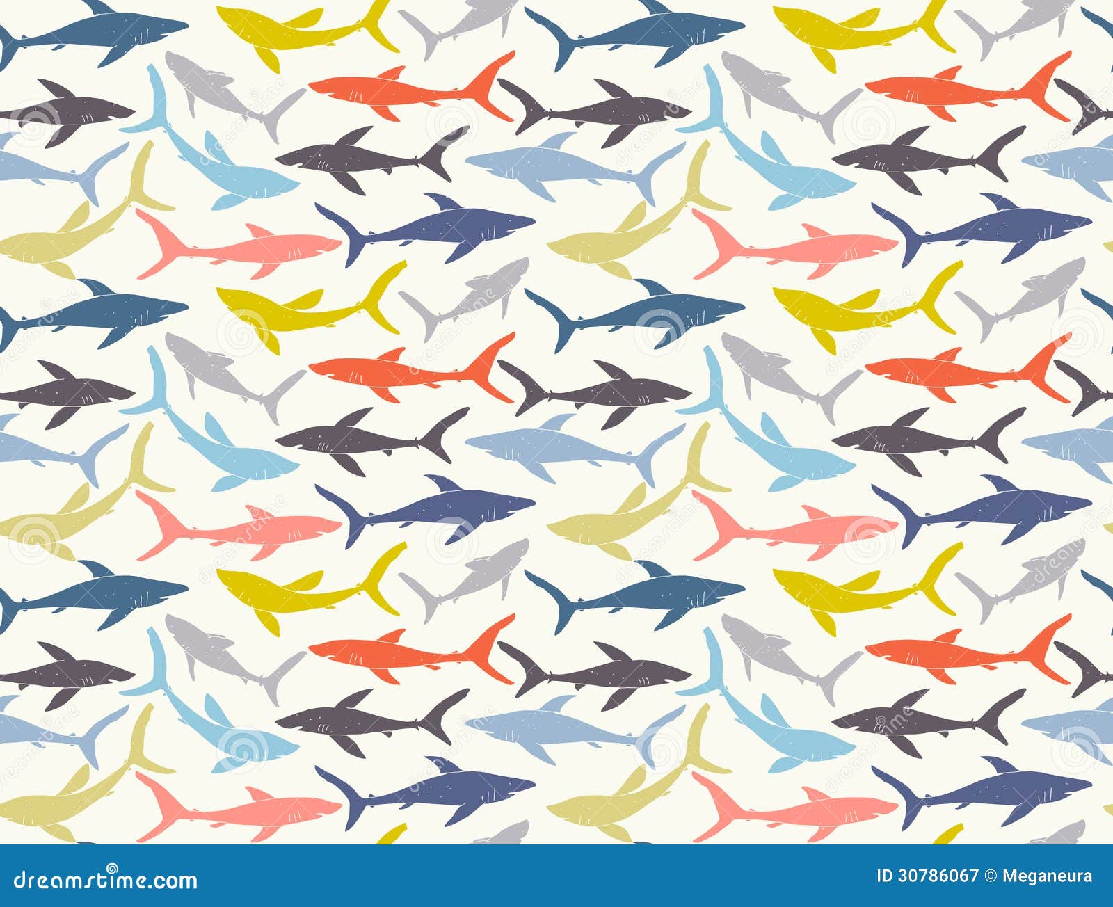 Seamless Shark Fin Pattern. Cartoon Vector | CartoonDealer.com #101631367