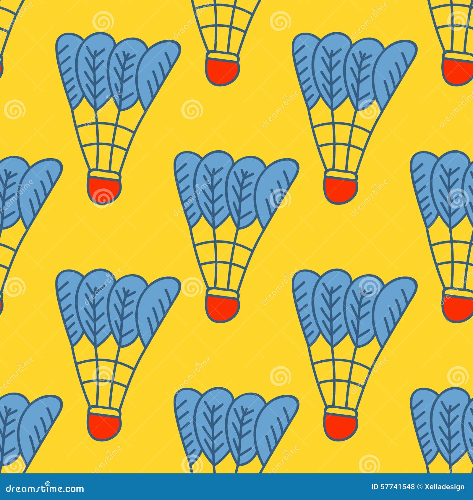 Seamless Pattern with Hand Drawn Shuttlecocks Stock Vector ...