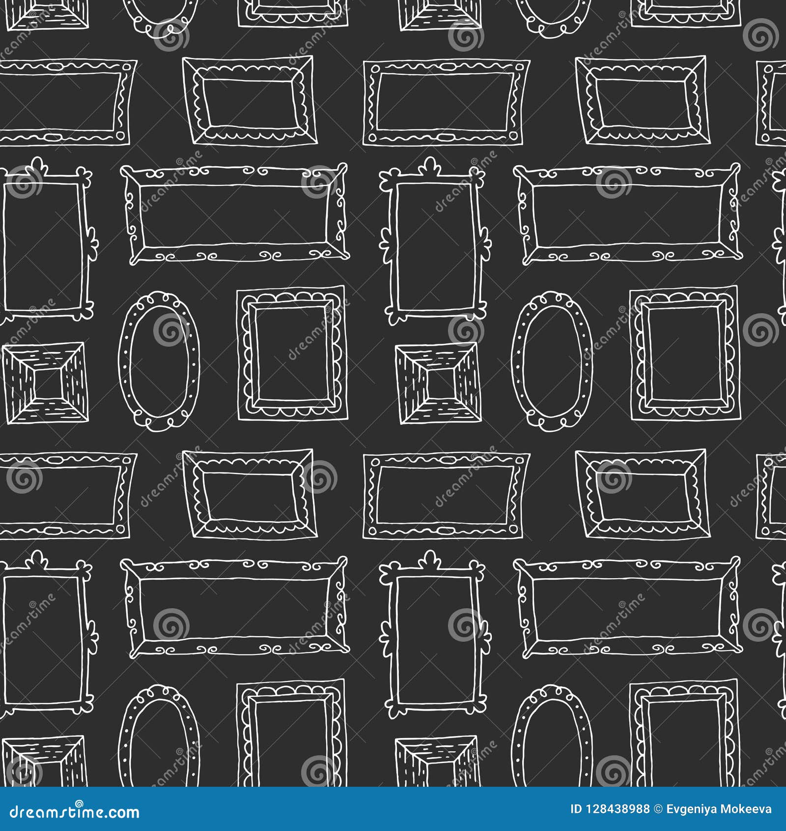 Seamless Pattern with Hand Drawn Sketch Frames. Stock Vector ...