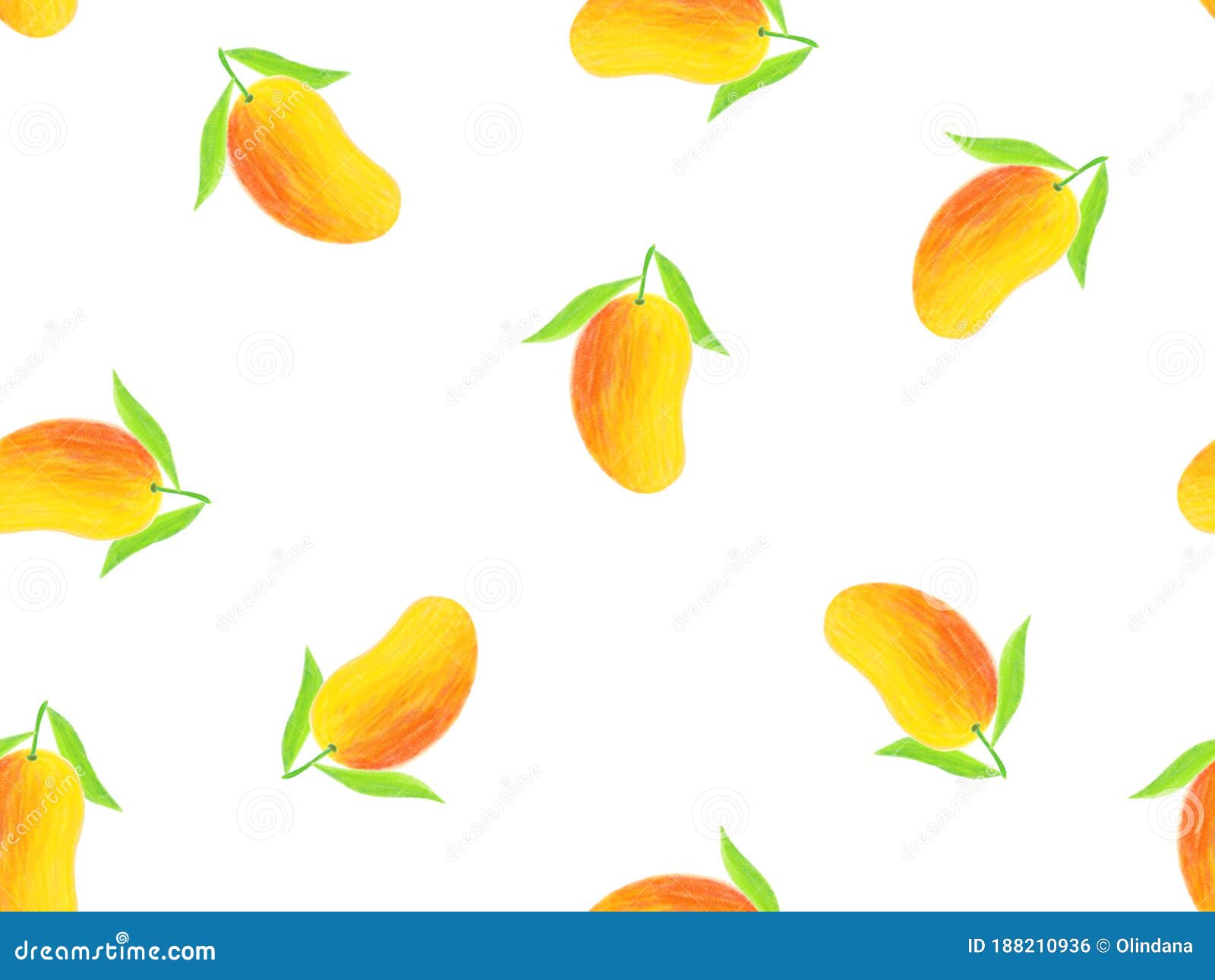 Seamless Pattern from Hand Drawn Sketchy Digital Pencil Drawing of Ripe ...