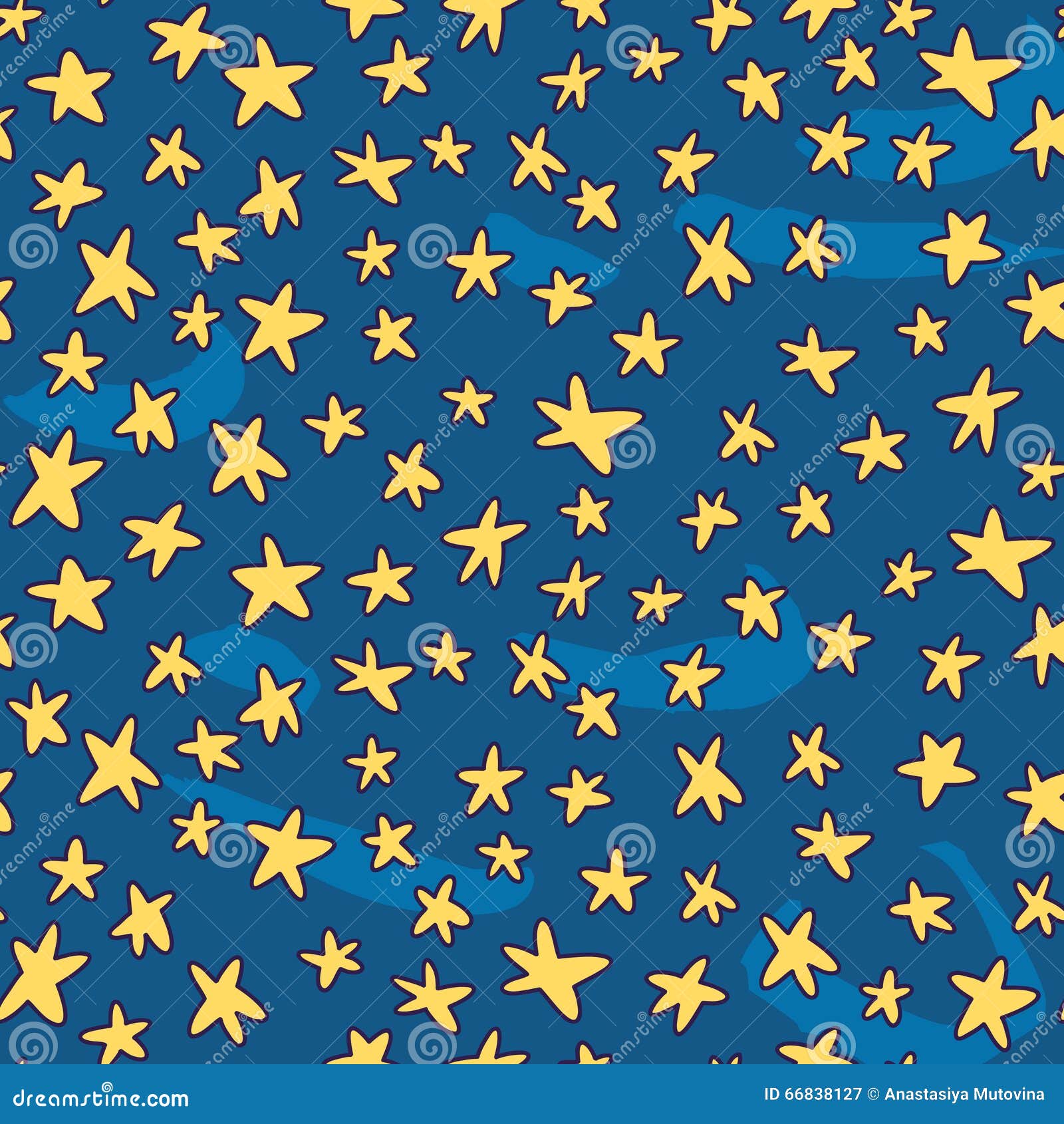 Seamless Pattern with Hand Drawn Stars Stock Vector - Illustration of ...