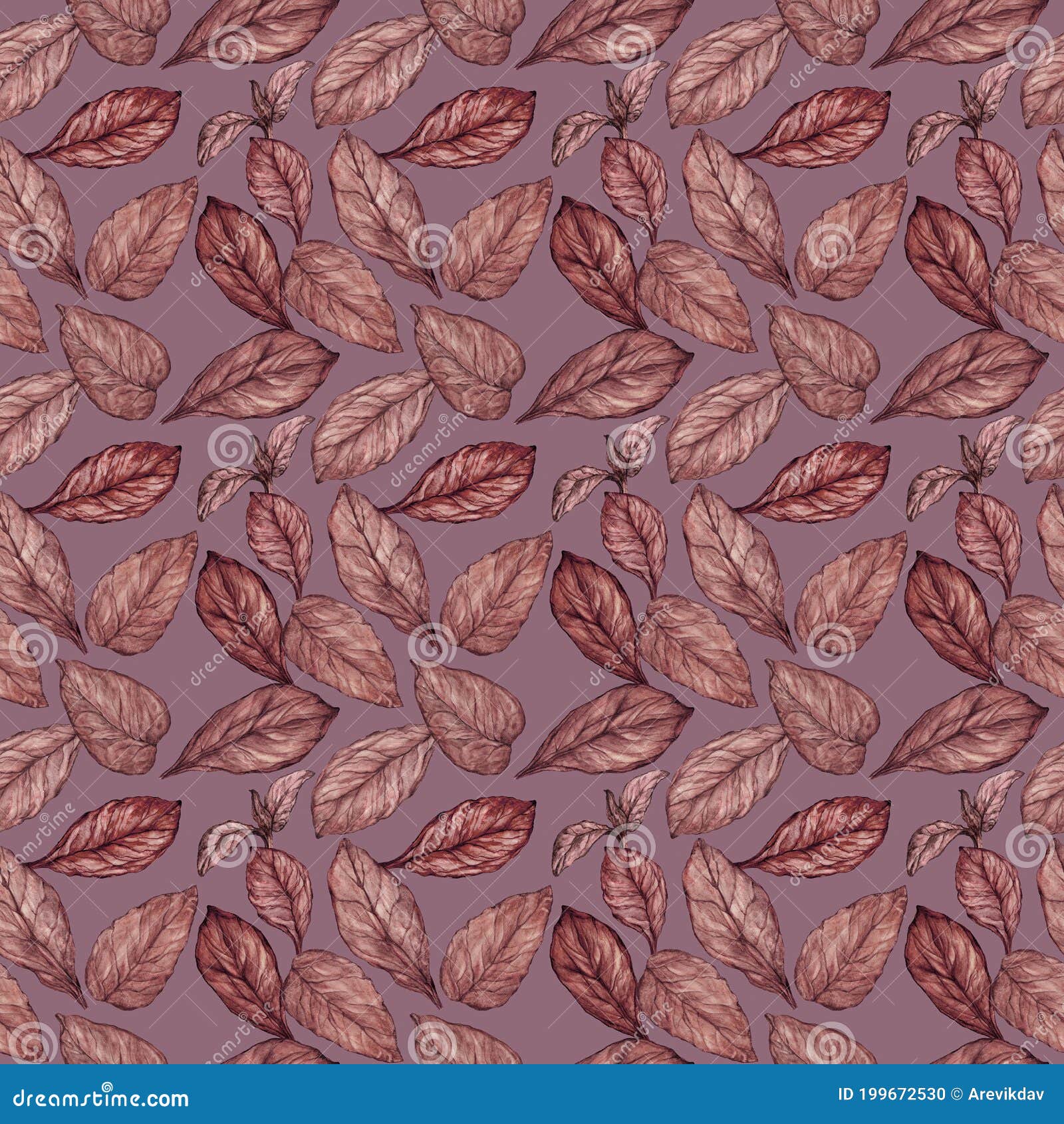 Seamless Pattern of Hand Drawn Tobacco Leaves Stock Illustration ...