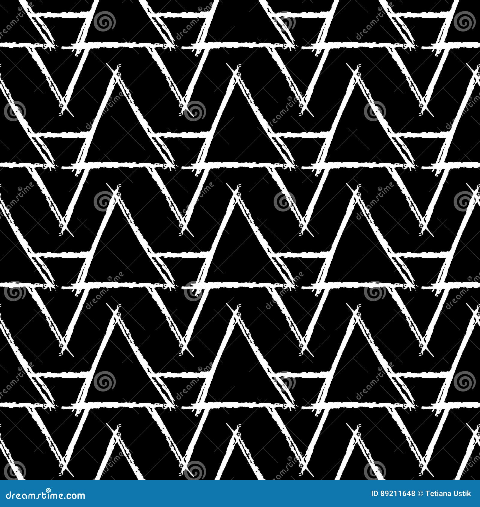 Seamless Pattern with Hand Drawn Triangles. Stock Vector - Illustration ...
