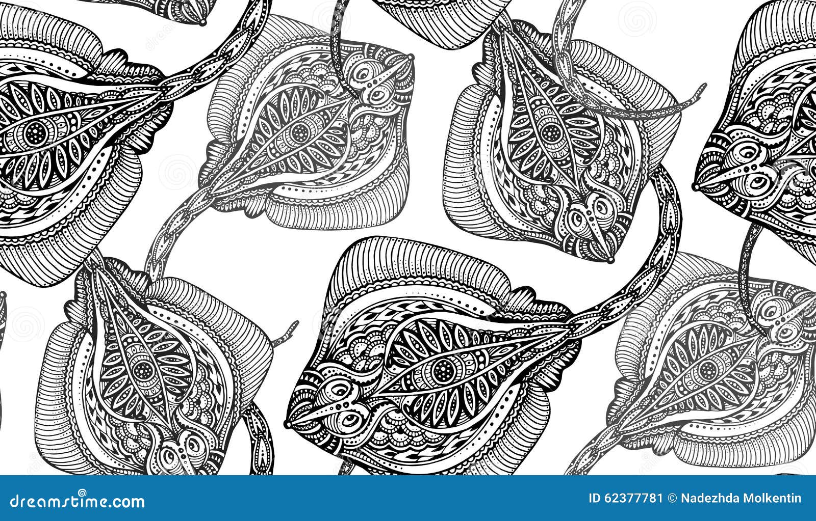 Cramp Fish. Hand Drawn Doodle Style. Vector Illustration Isolated On ...