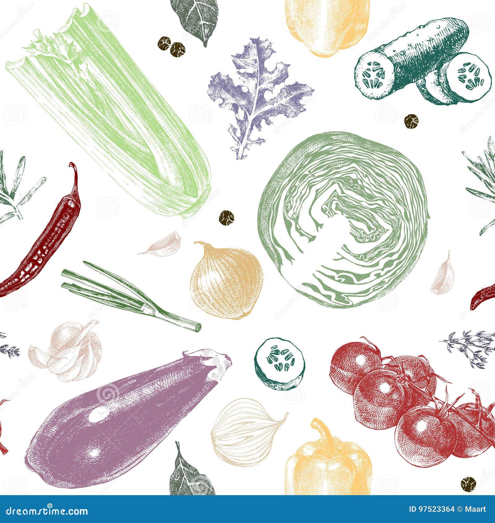 Seamless Pattern with Hand Drawn Vegetables Stock Vector - Illustration ... Seamless Pattern with Hand Drawn Vegetables Stock Vector - Illustration ...