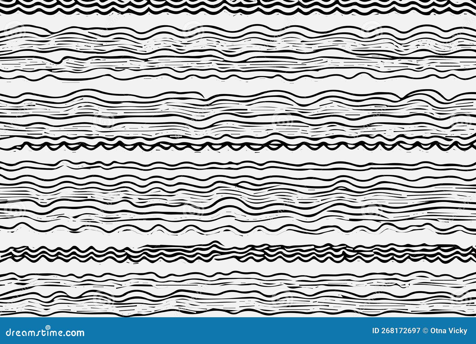 Seamless Pattern with Hand Drawn Wavy Lines, Editable EPS Vector Format ...