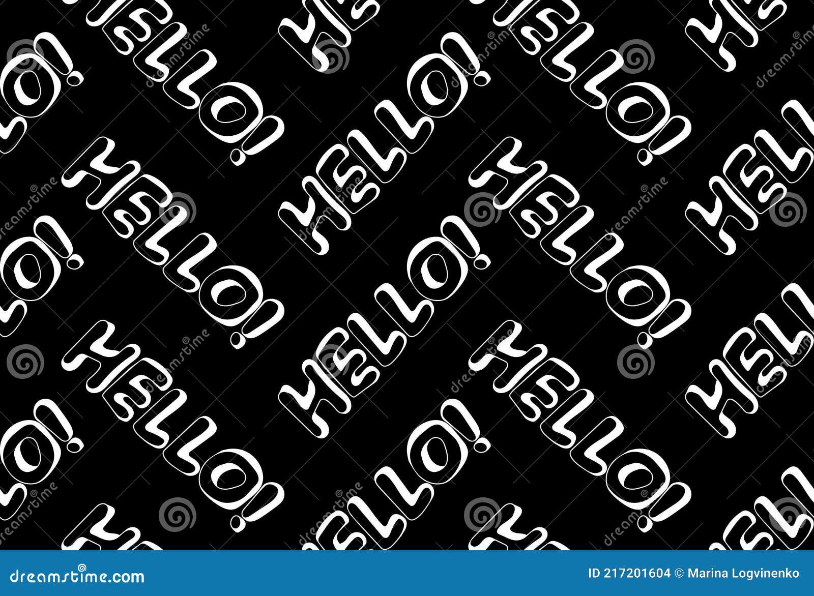 Hello Black Lettering Text On White Background. Handwritten Simple ...