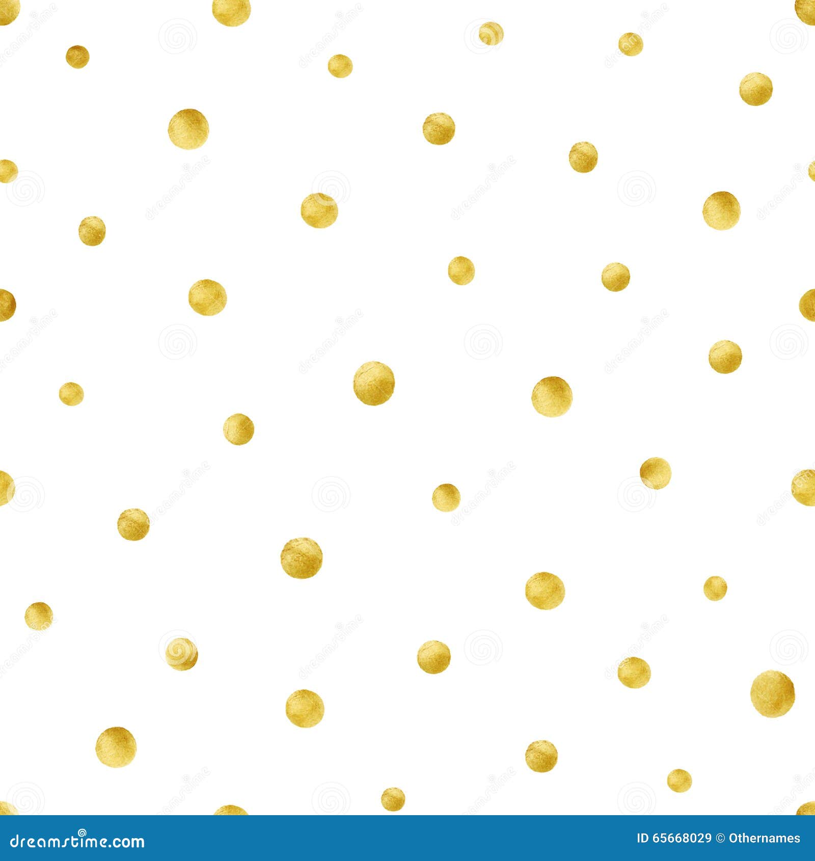 Seamless Pattern with Hand Painted Gold Circles. Gold Polka Dot Pattern ...
