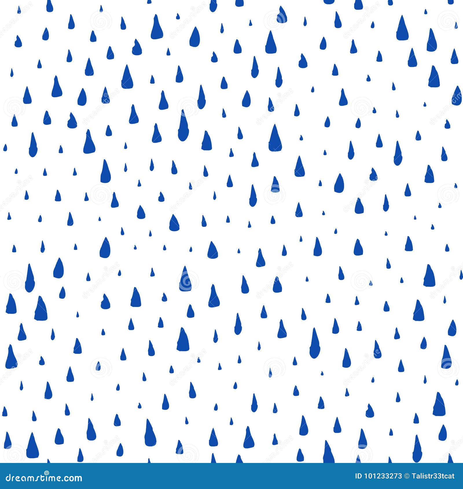 Seamless Pattern with Hand Painted Rain Drops Stock Vector ...
