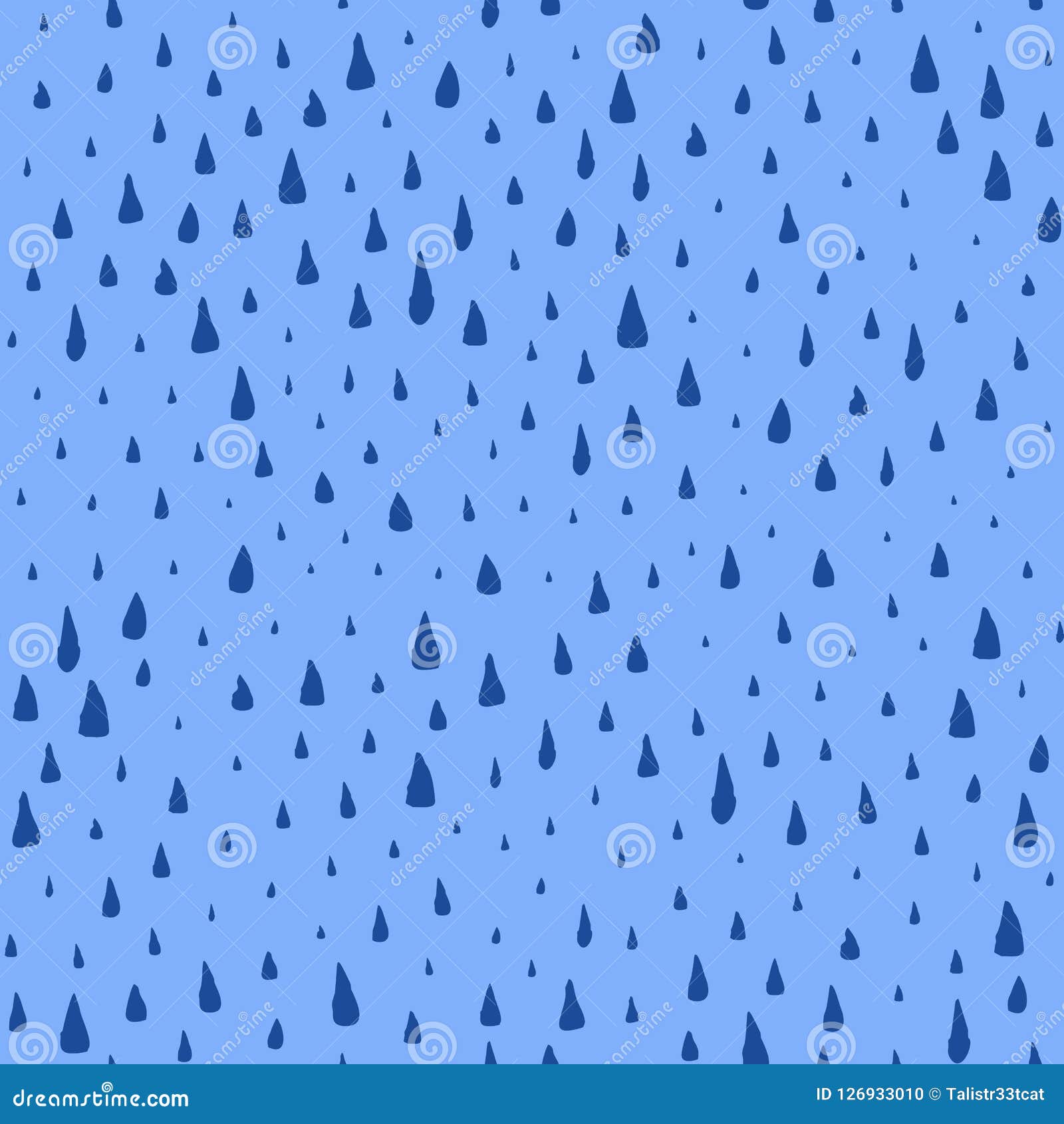 Seamless Pattern with Hand Painted Rain Drops Stock Vector ...