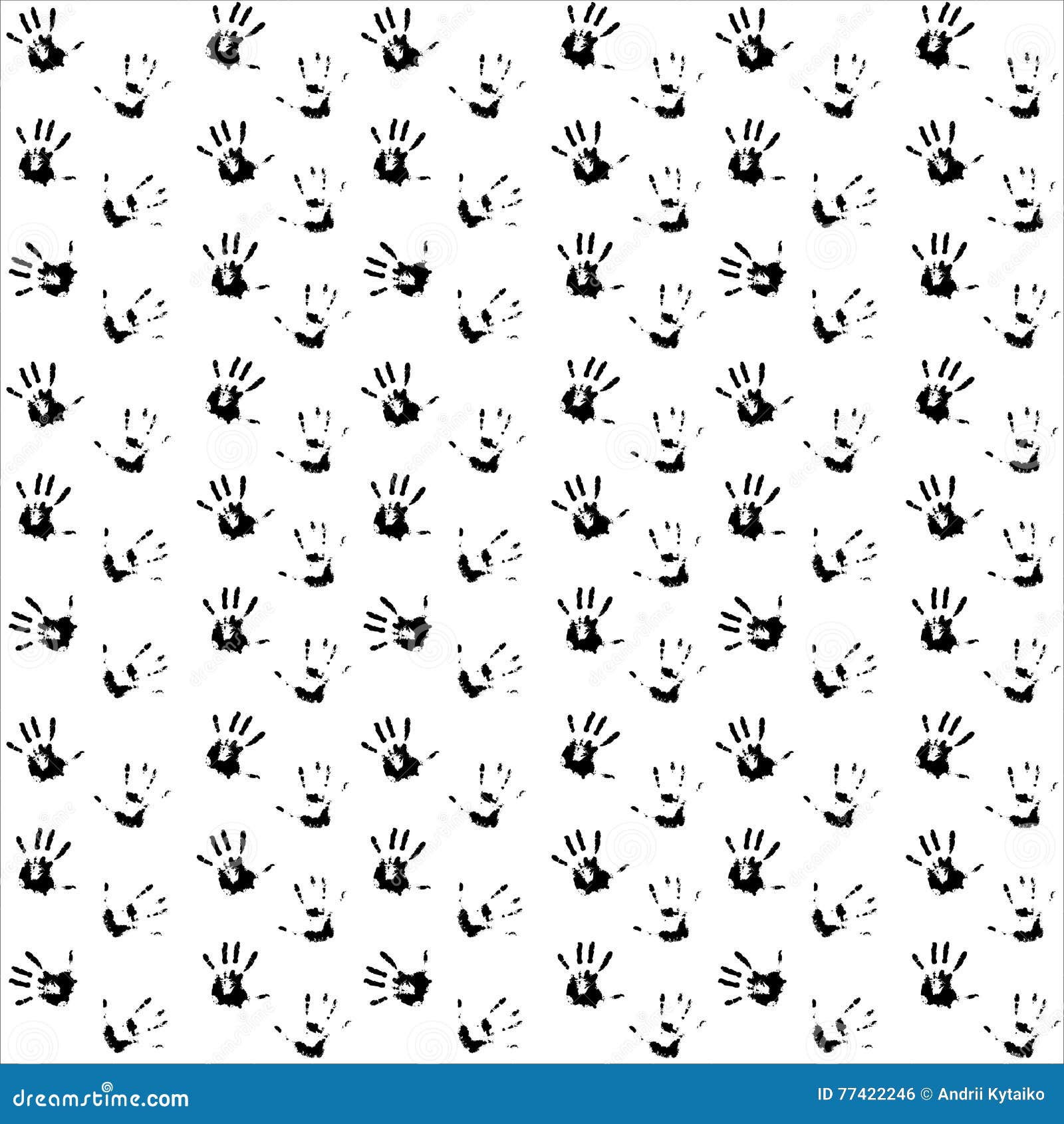 Seamless Pattern Hand Print Black Stock Vector - Illustration of print ...