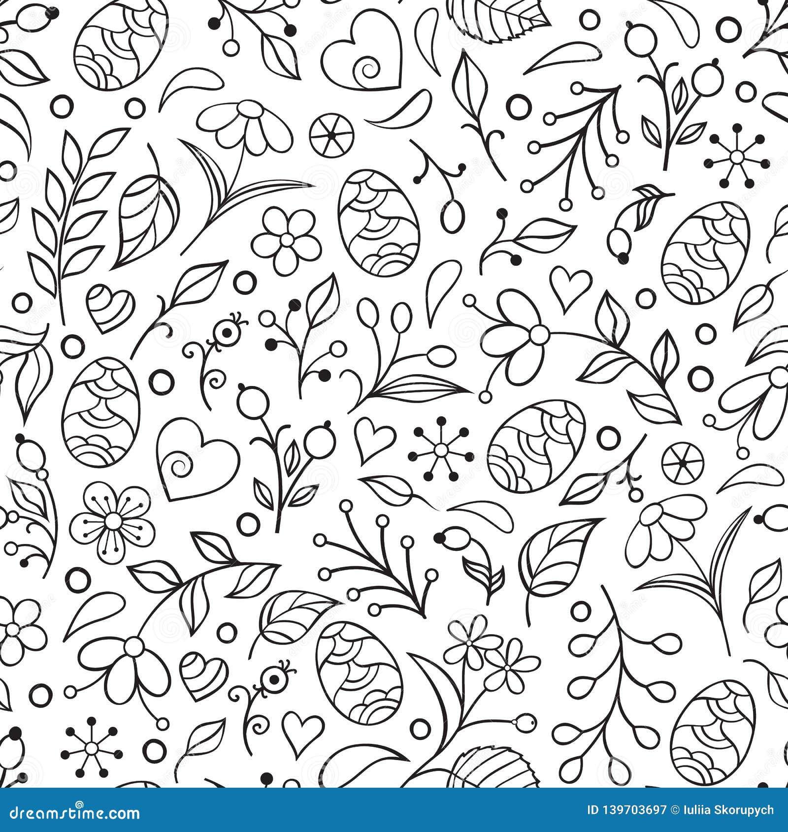 Floral easter pattern stock vector. Illustration of design - 139703697