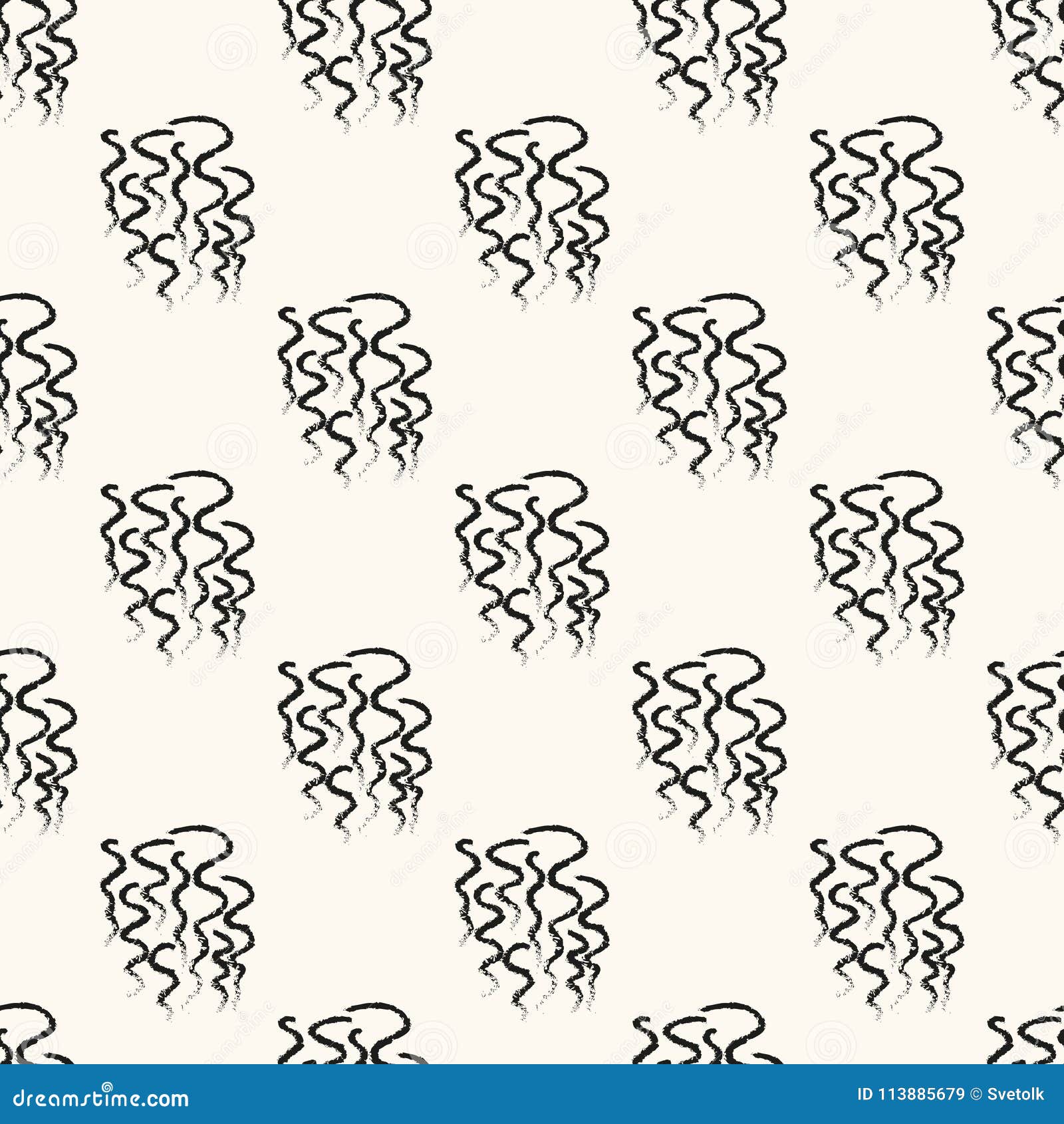 Seamless Pattern with Handdrawn Figures. Stock Vector - Illustration of ...