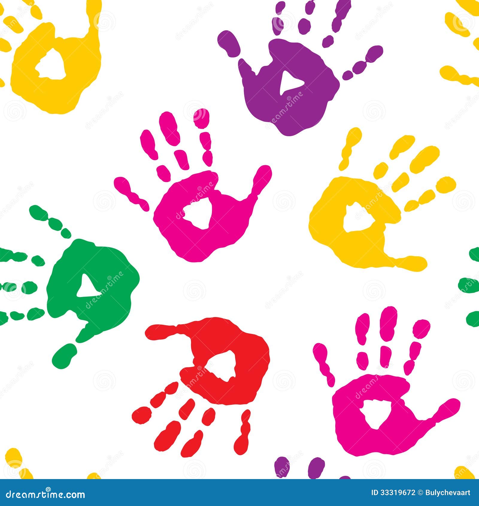 Seamless Pattern with Handprints Stock Vector - Illustration of ...