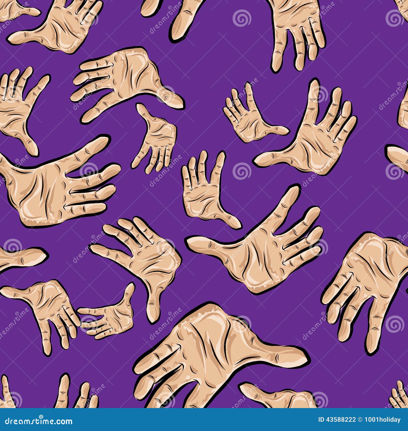 Seamless Pattern Of Hands Vector Illustration | CartoonDealer.com #43588222