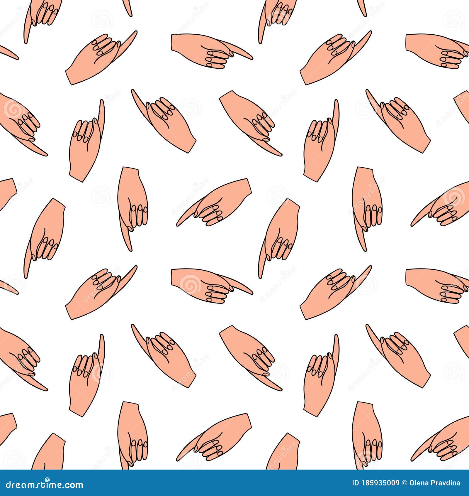 Seamless Pattern with Hands. Vector Template Stock Vector ...