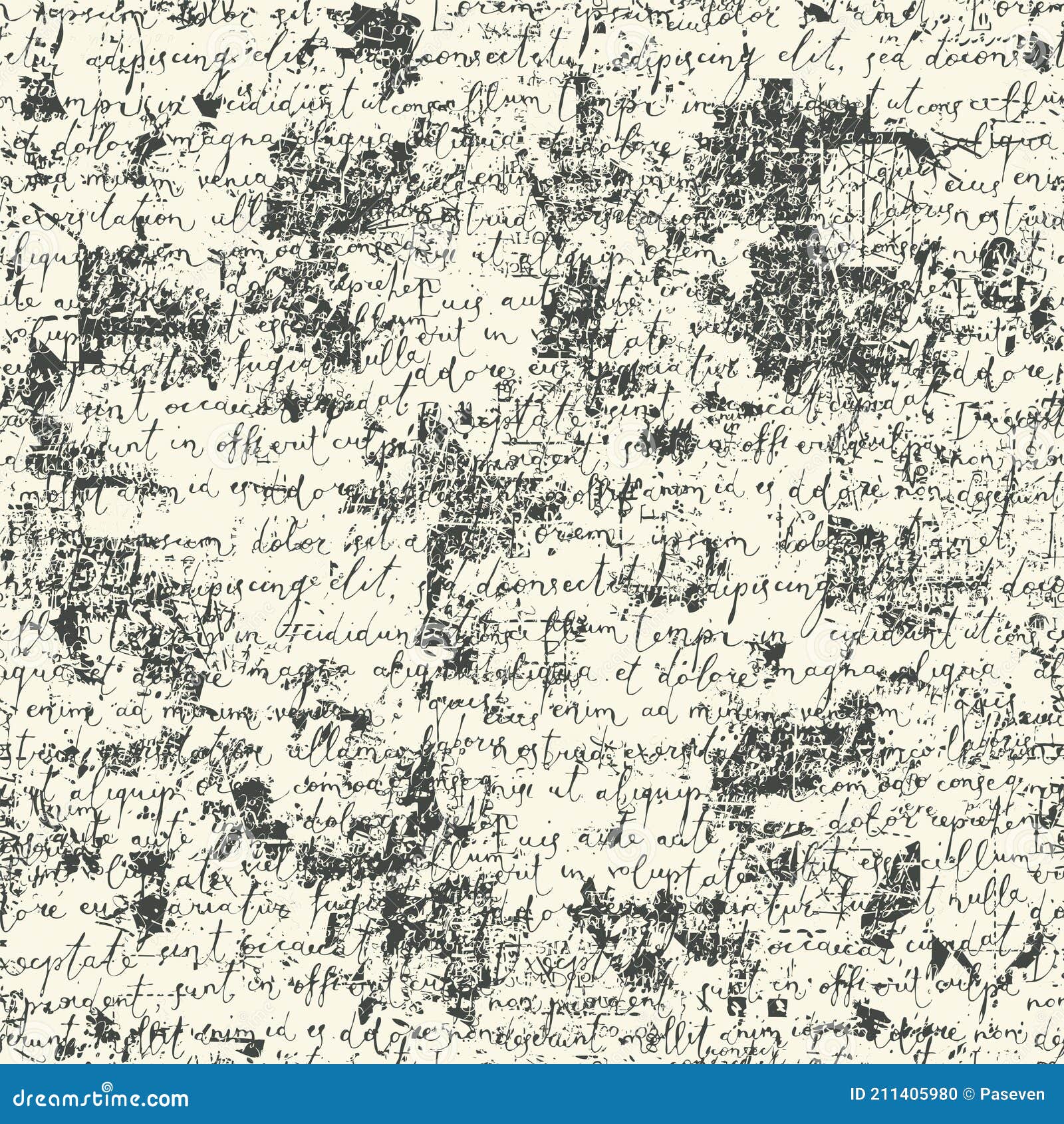 Seamless Pattern with Handwritten Text Lorem Ipsum Stock Vector ...