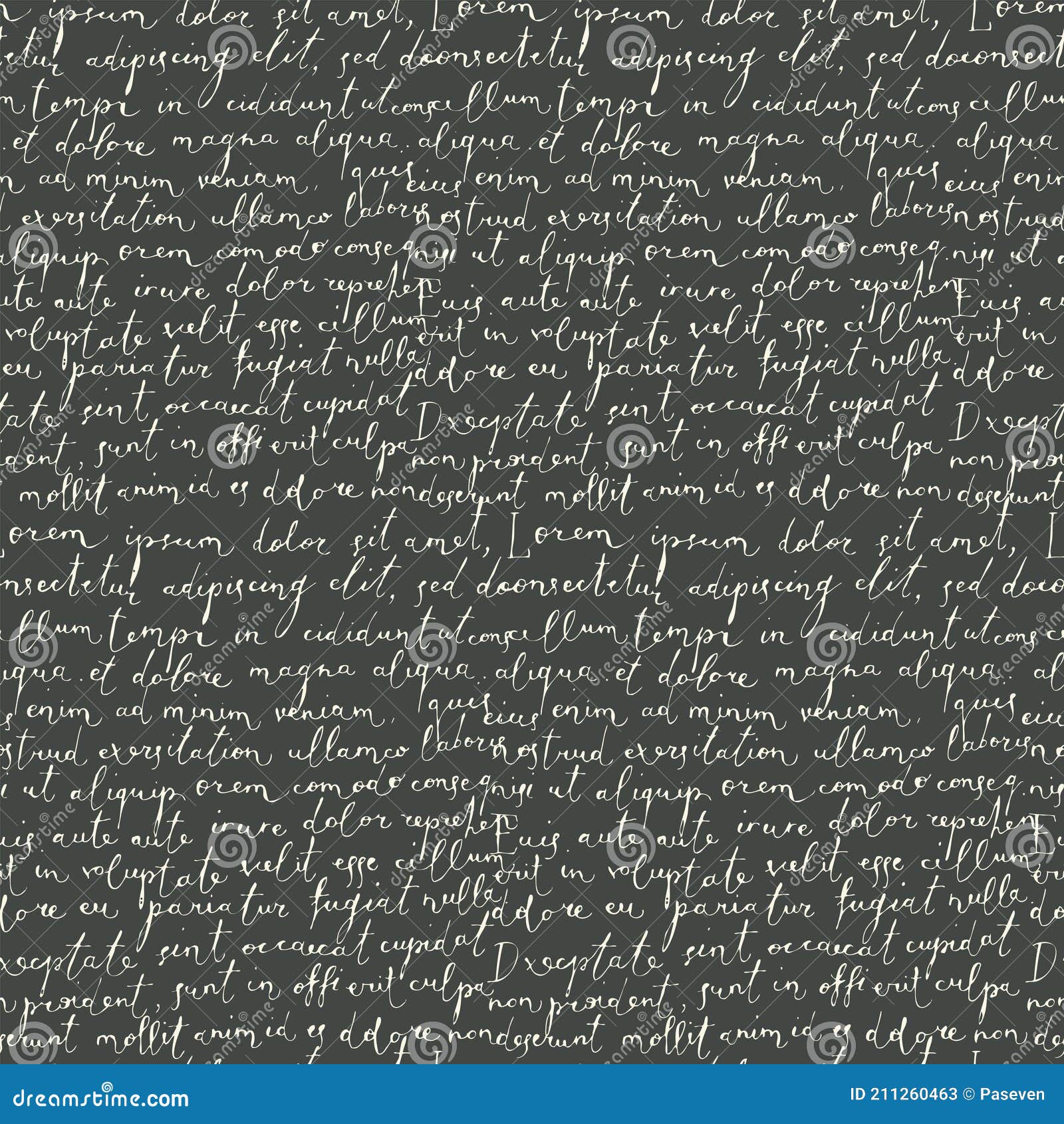 Seamless Pattern with Handwritten Text Lorem Ipsum Stock Vector ...