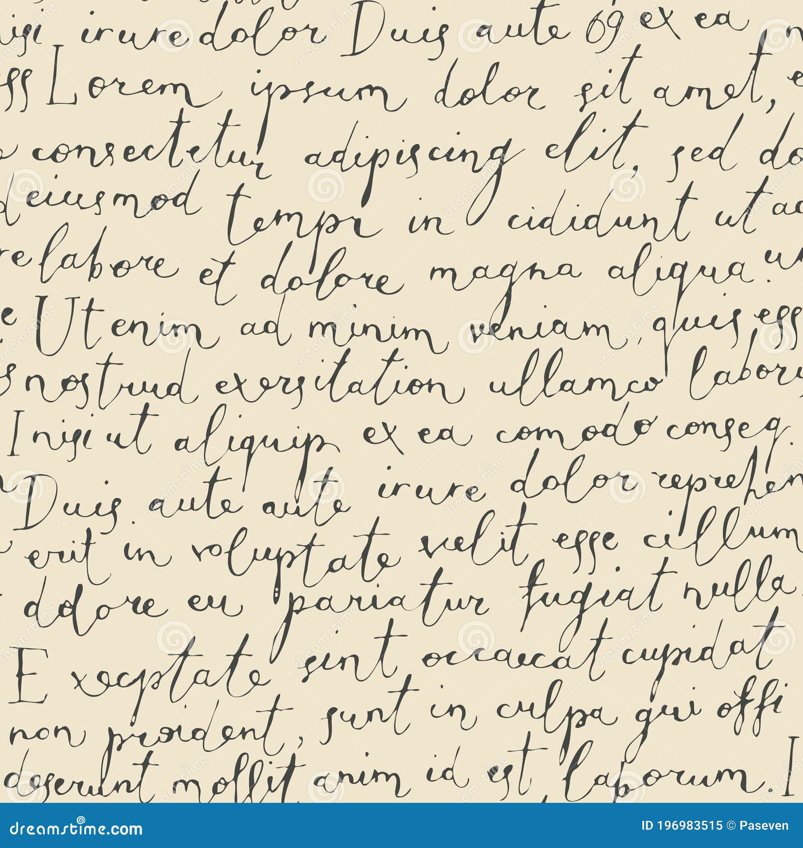 Seamless Pattern with Handwritten Text Lorem Ipsum Stock Vector ...