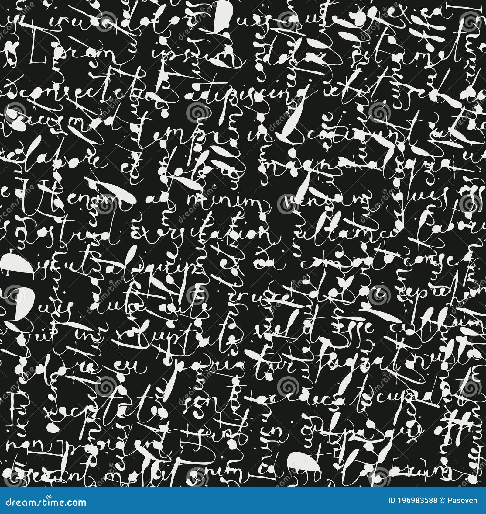 Seamless Pattern with Handwritten Text Lorem Ipsum Stock Vector ...