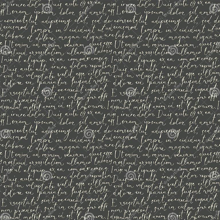 Seamless Pattern with Handwritten Text on Old Paper Backdrop Stock ...