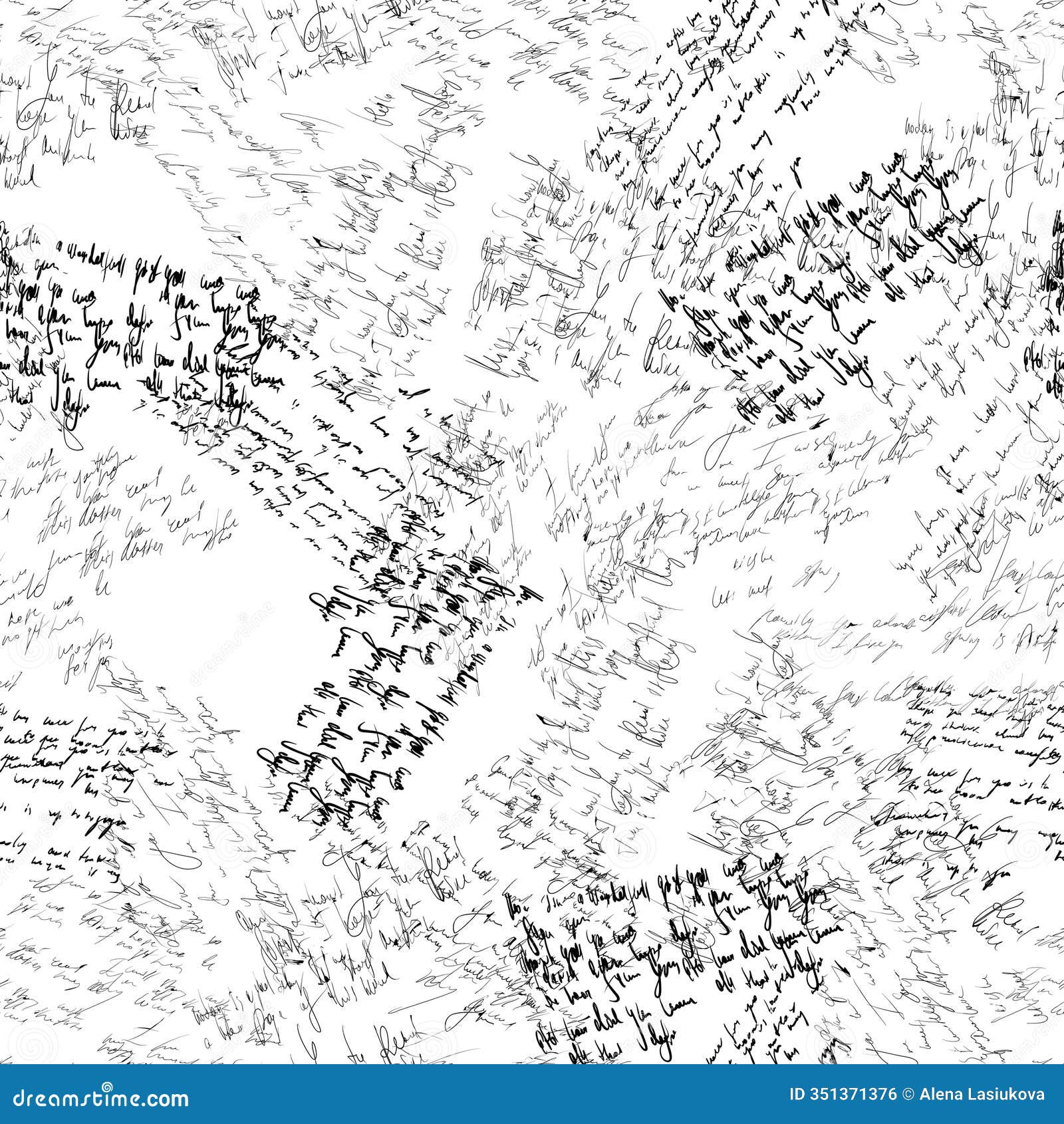 Seamless Pattern of Handwritten Text on a White Background Showcasing ...
