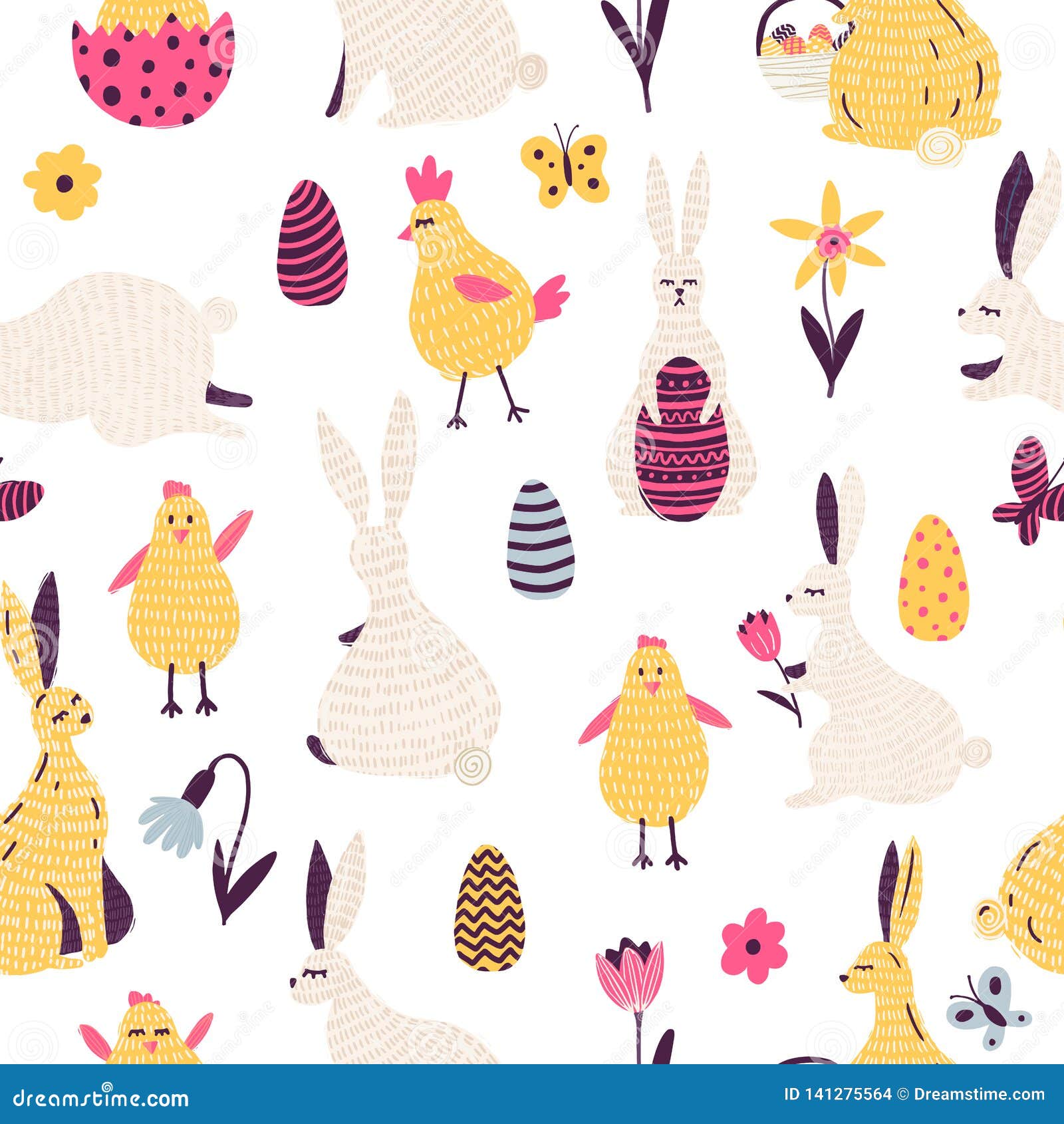 Seamless Pattern Happy Easter Stock Vector - Illustration of happy ...