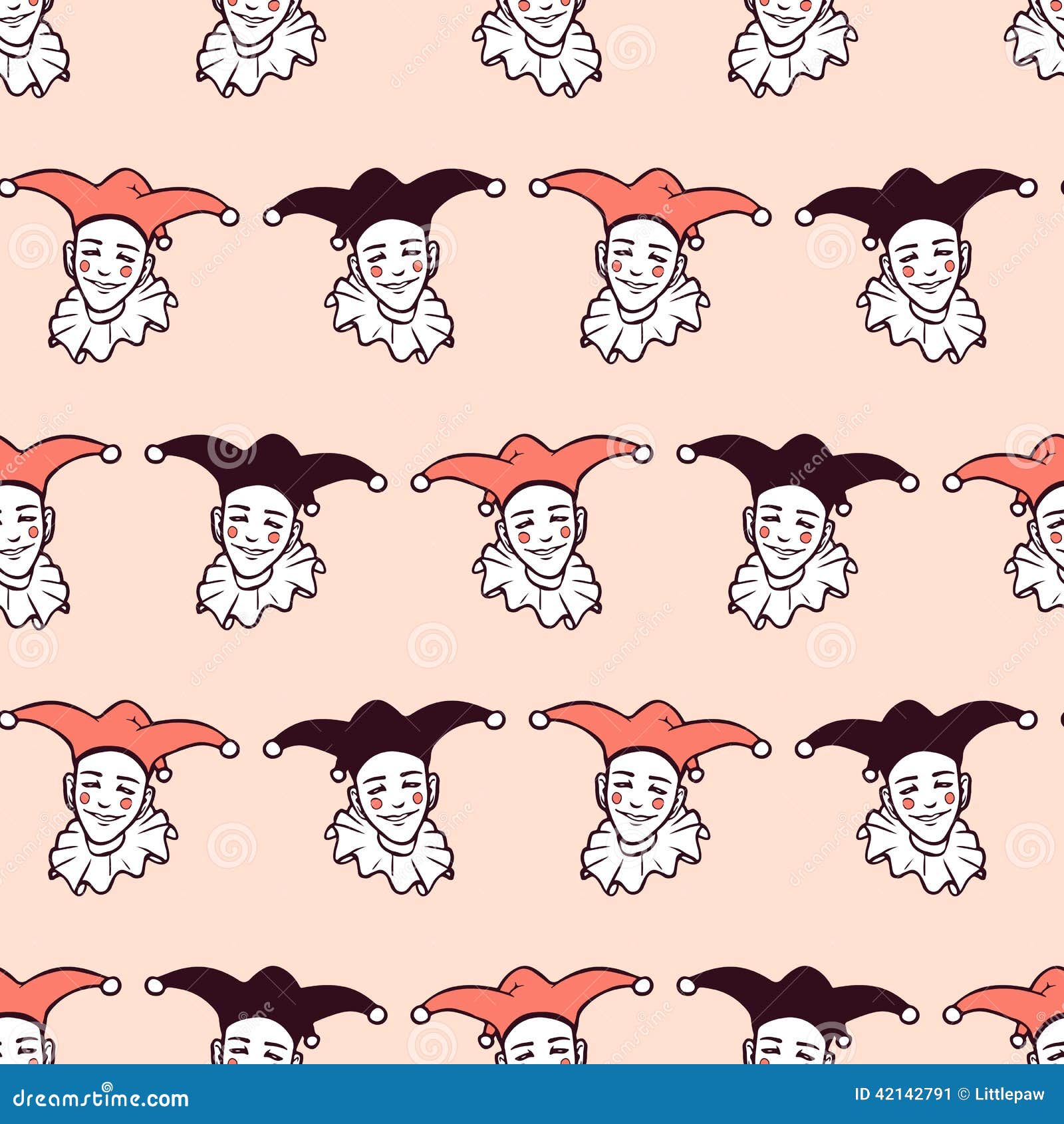 Seamless Pattern Harlequin Faces Stock Illustrations – 3 Seamless ...