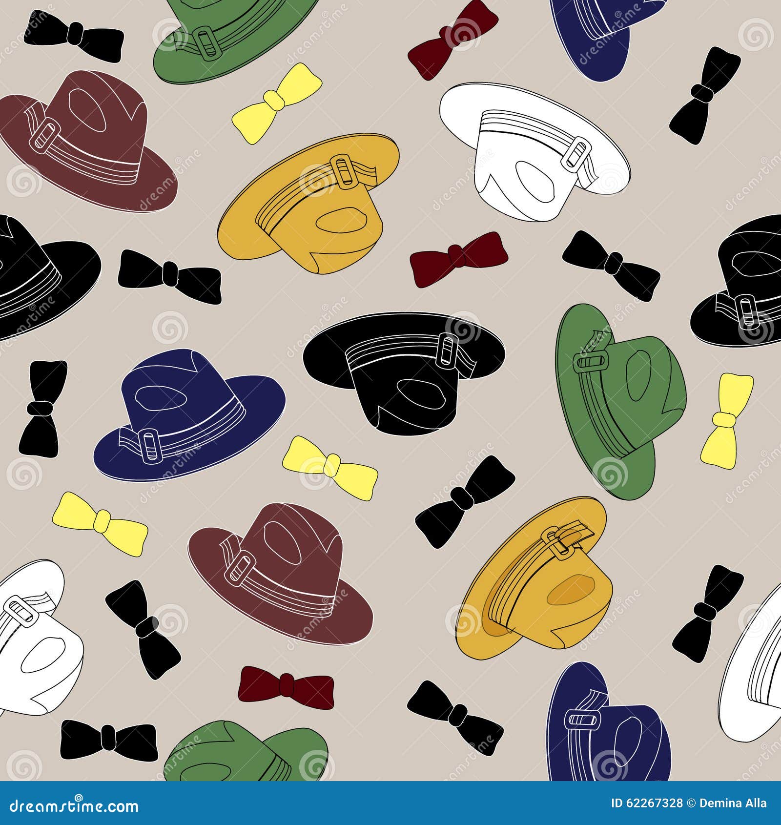 Seamless pattern from hats stock vector. Illustration of lord - 62267328