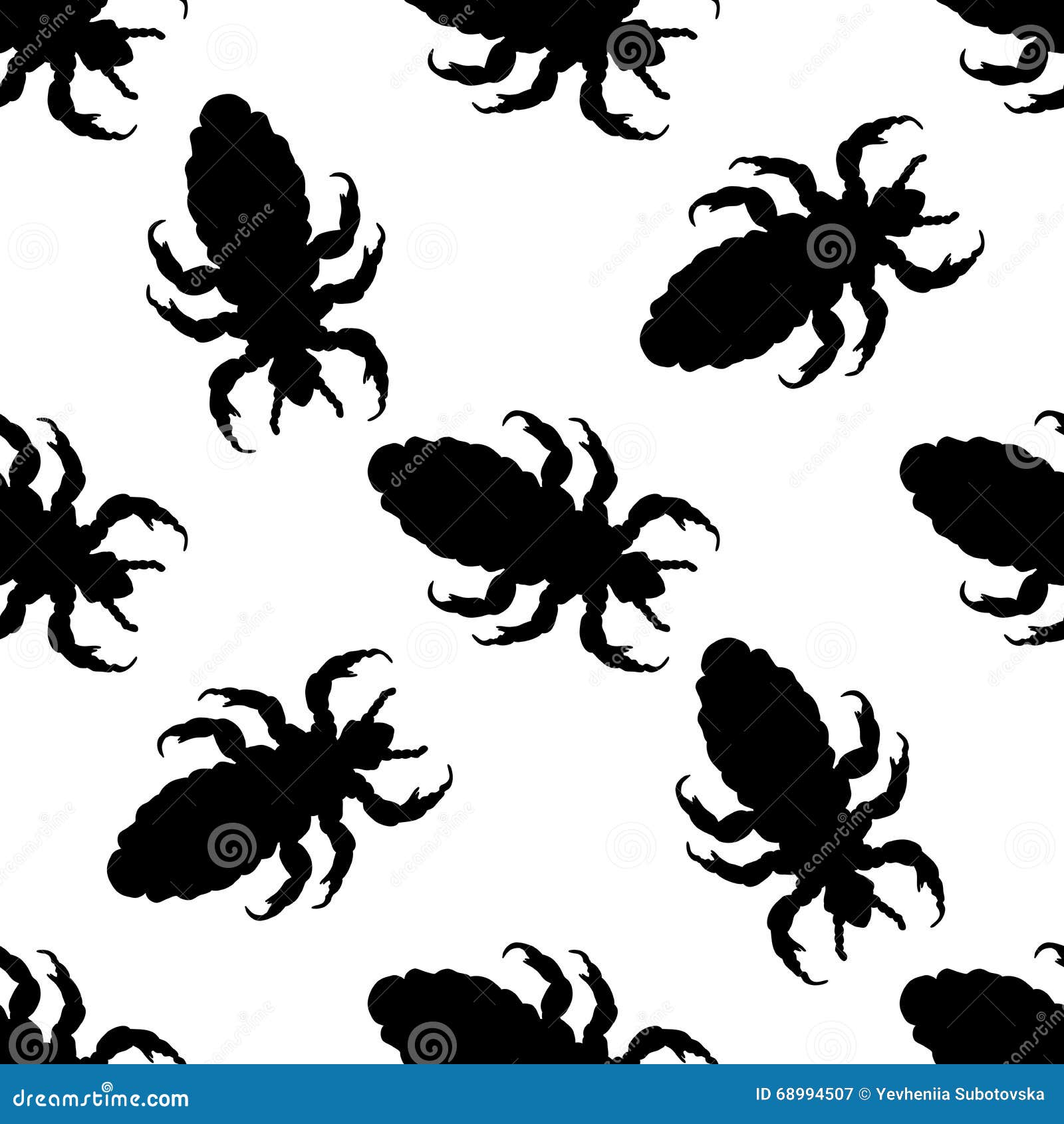 Seamless Pattern with Head Human Louse. Pediculus Humanus Capitis ...