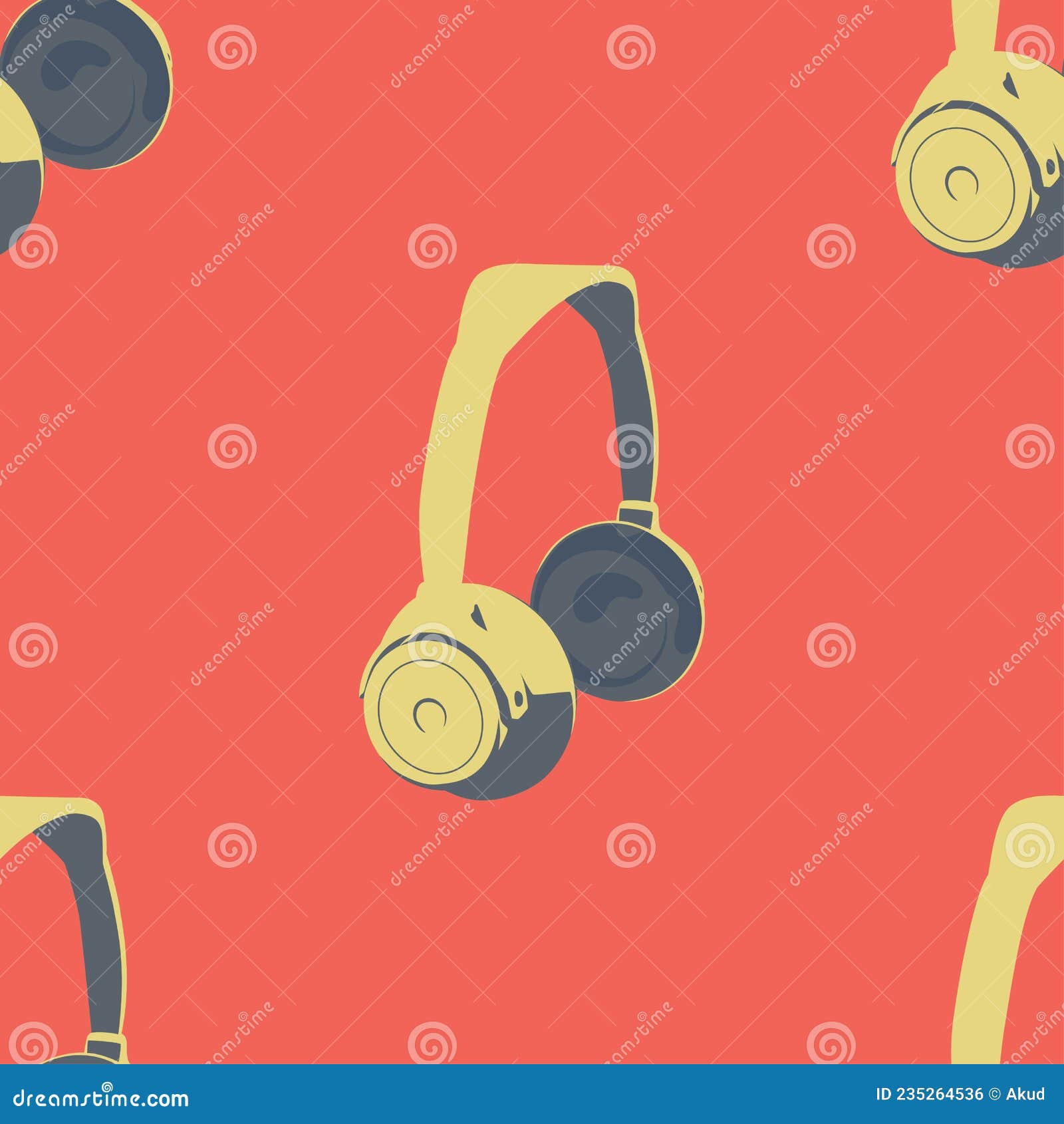 Seamless Pattern with Headphones. Vector Illustration Stock Vector ...